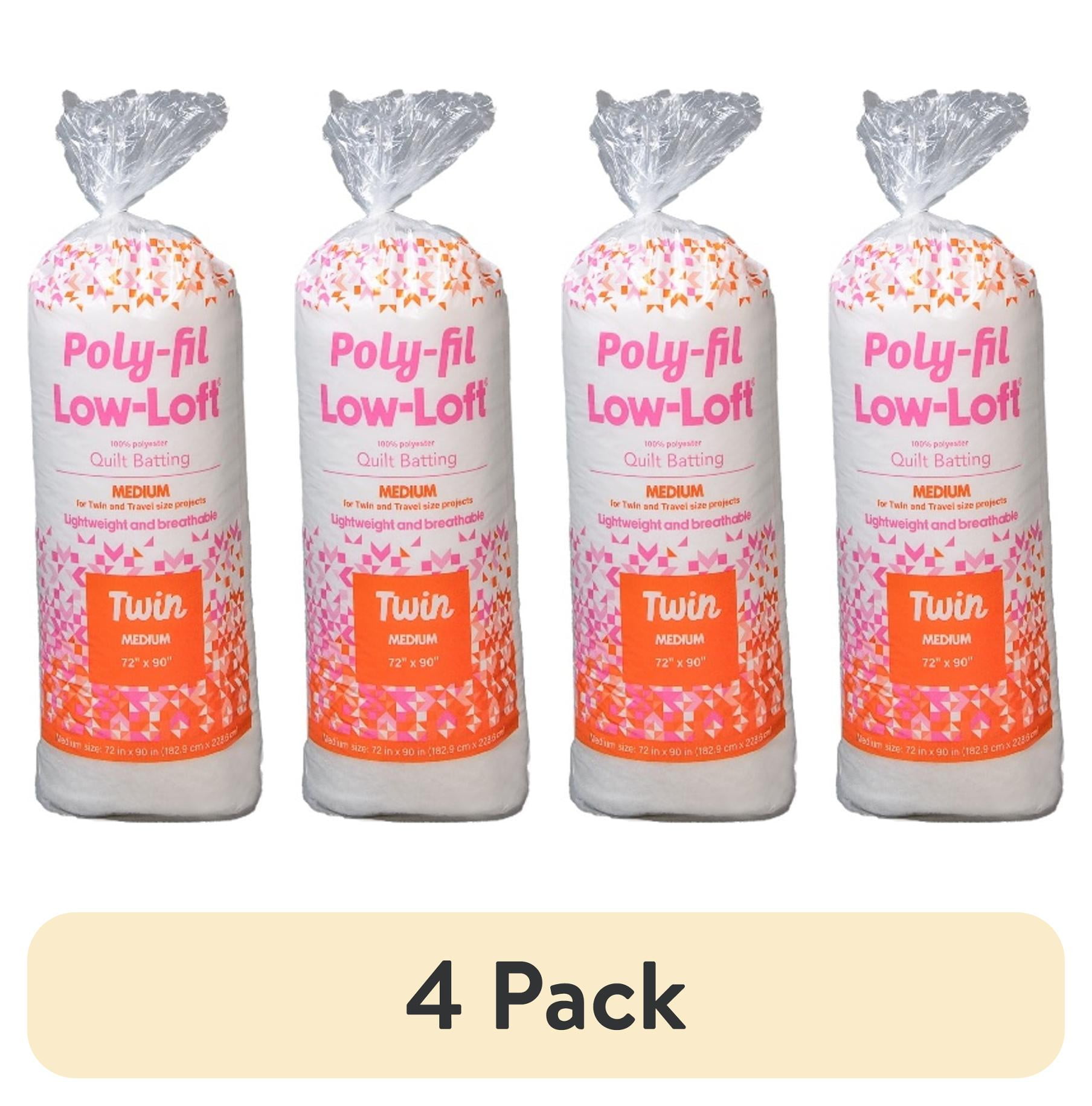 (4 pack) Fairfield Poly-Fil Low Loft Quilt Batting, Premium Polyester ...