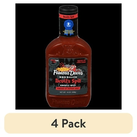 (4 pack) Famous Dave's Devil's Spit BBQ Sauce, 19 oz - Walmart.com