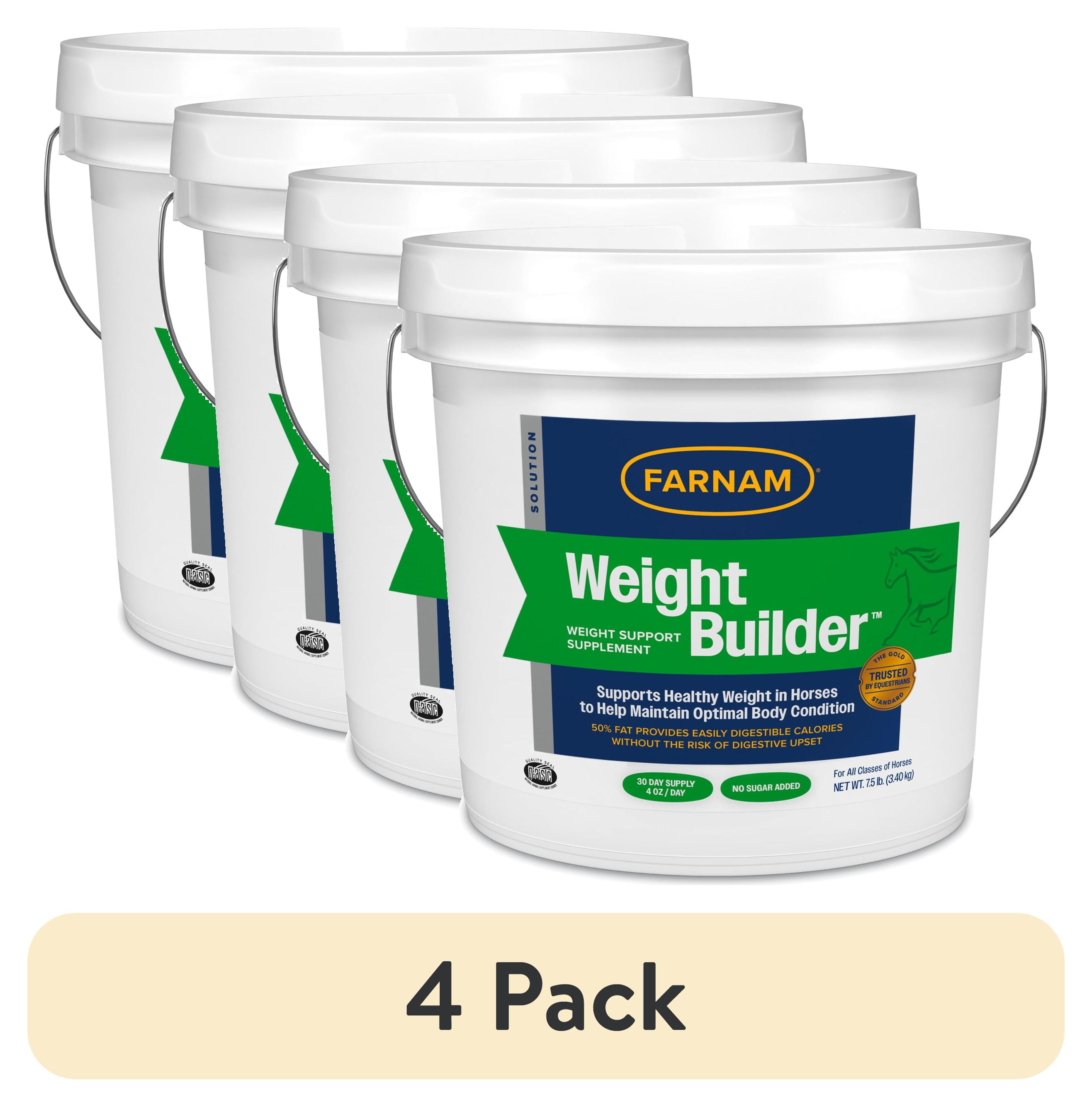 (4 pack) Farnam Weight Builder Equine Weight Supplement 7.5 pounds ...