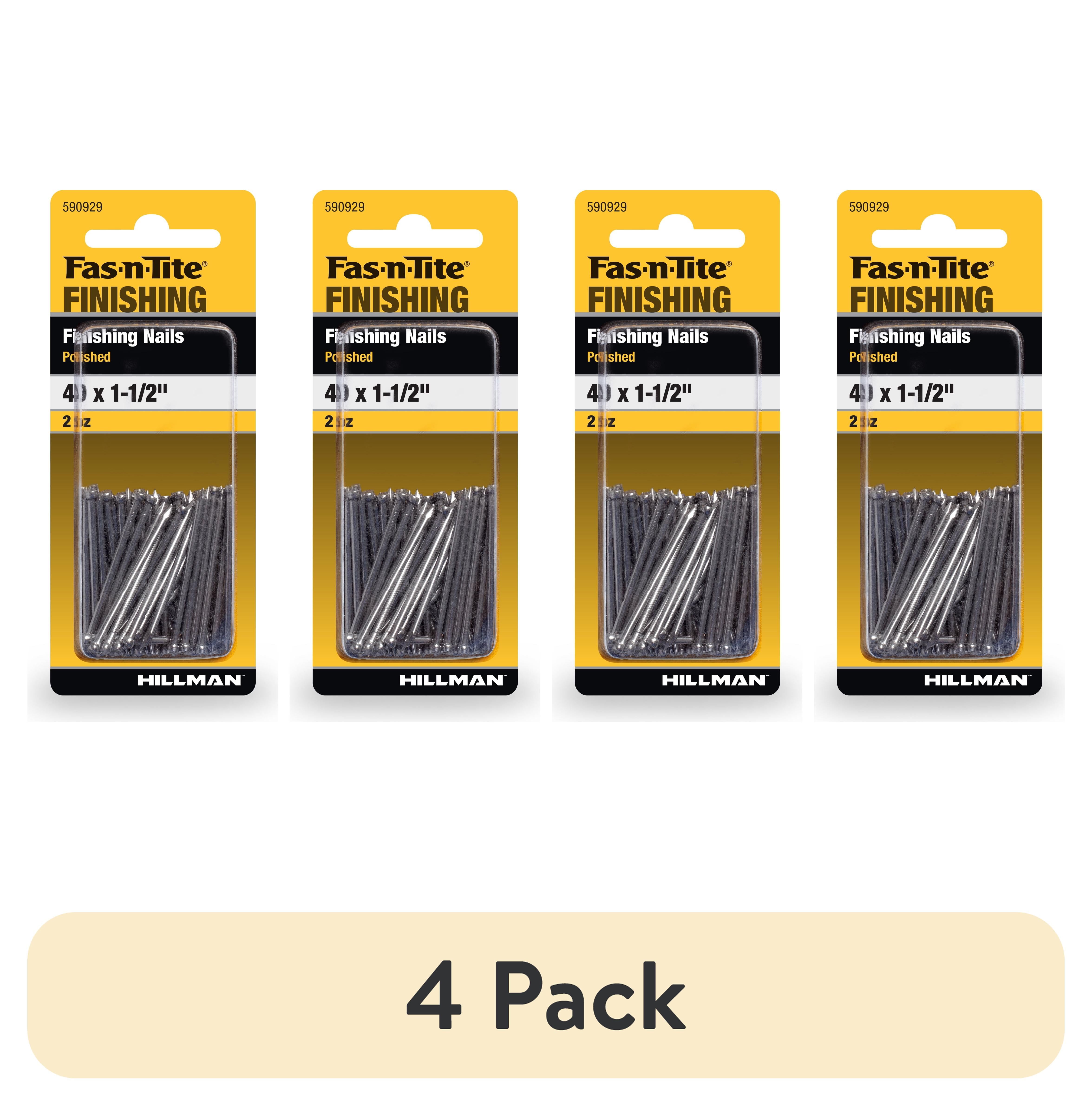 (4 pack) Fas-n-tite Finishing Nails, 4D x 1-1/2", Steel, Polished, Gray ...