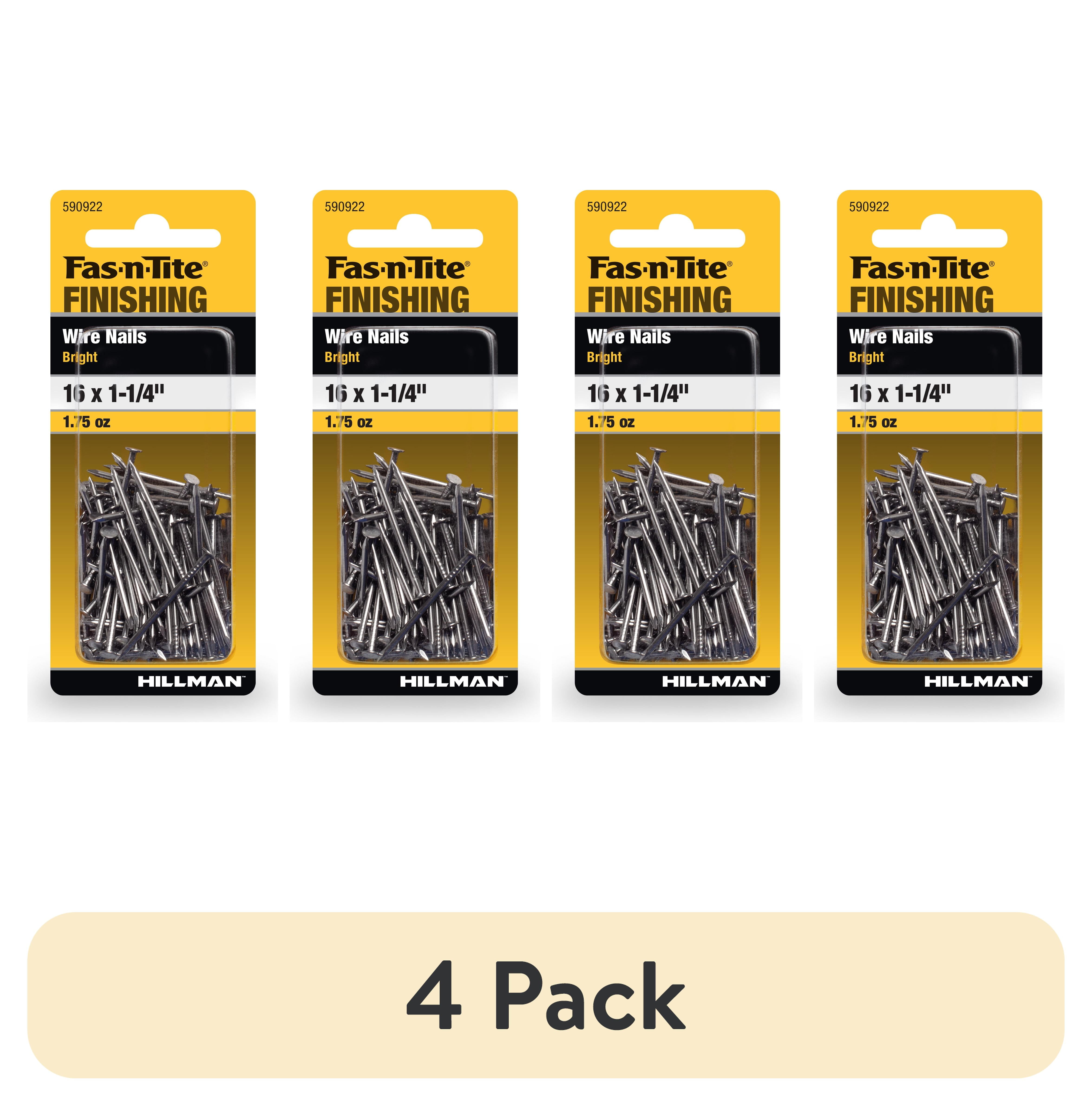 (4 pack) Fas-n-tite Bright Wire Finishing Nails, 16 x 1-1/4", Steel ...