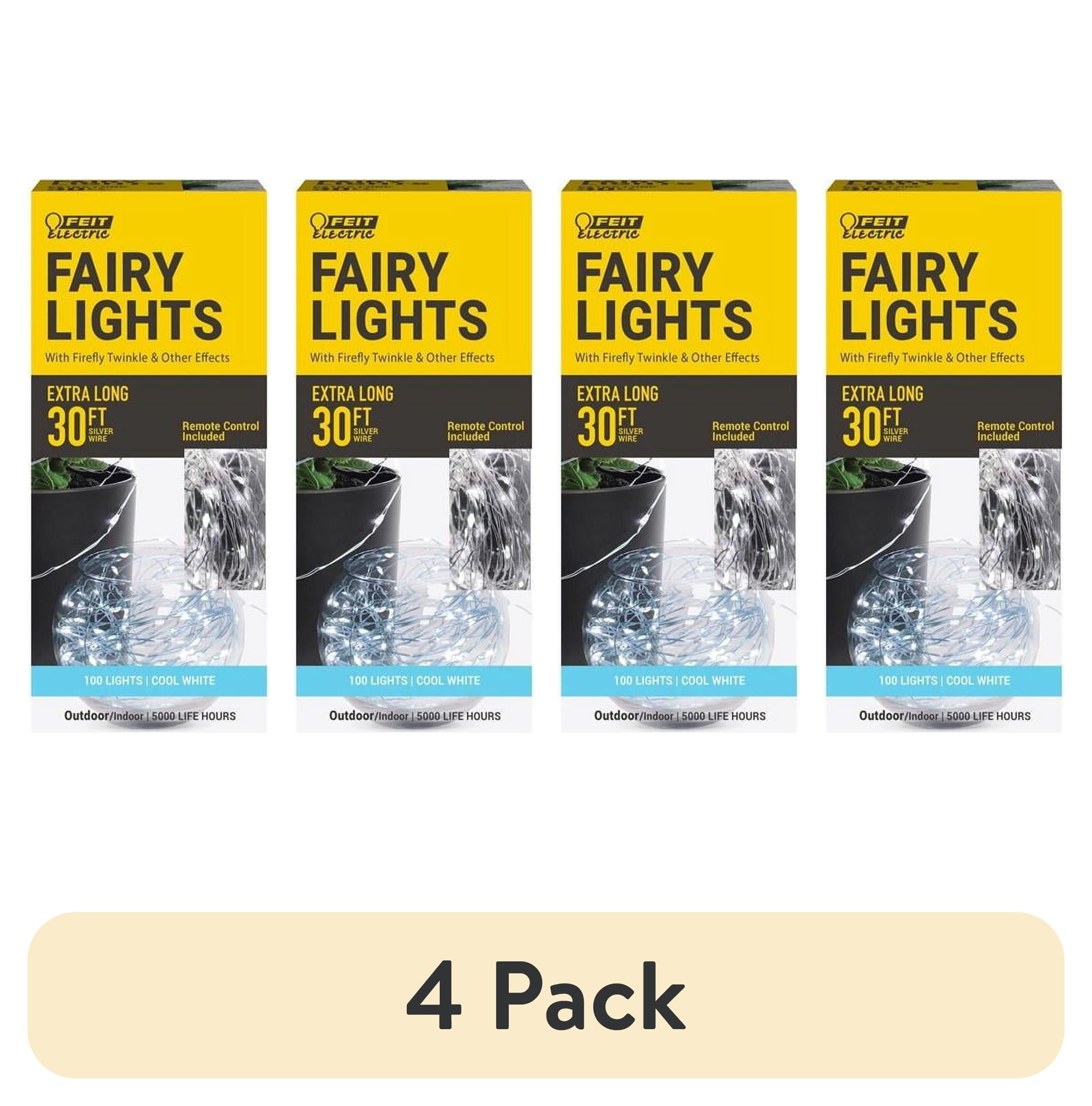 (4 pack) Feit Electric 3010231 30 ft. LED Fairy String Lights, Cool ...