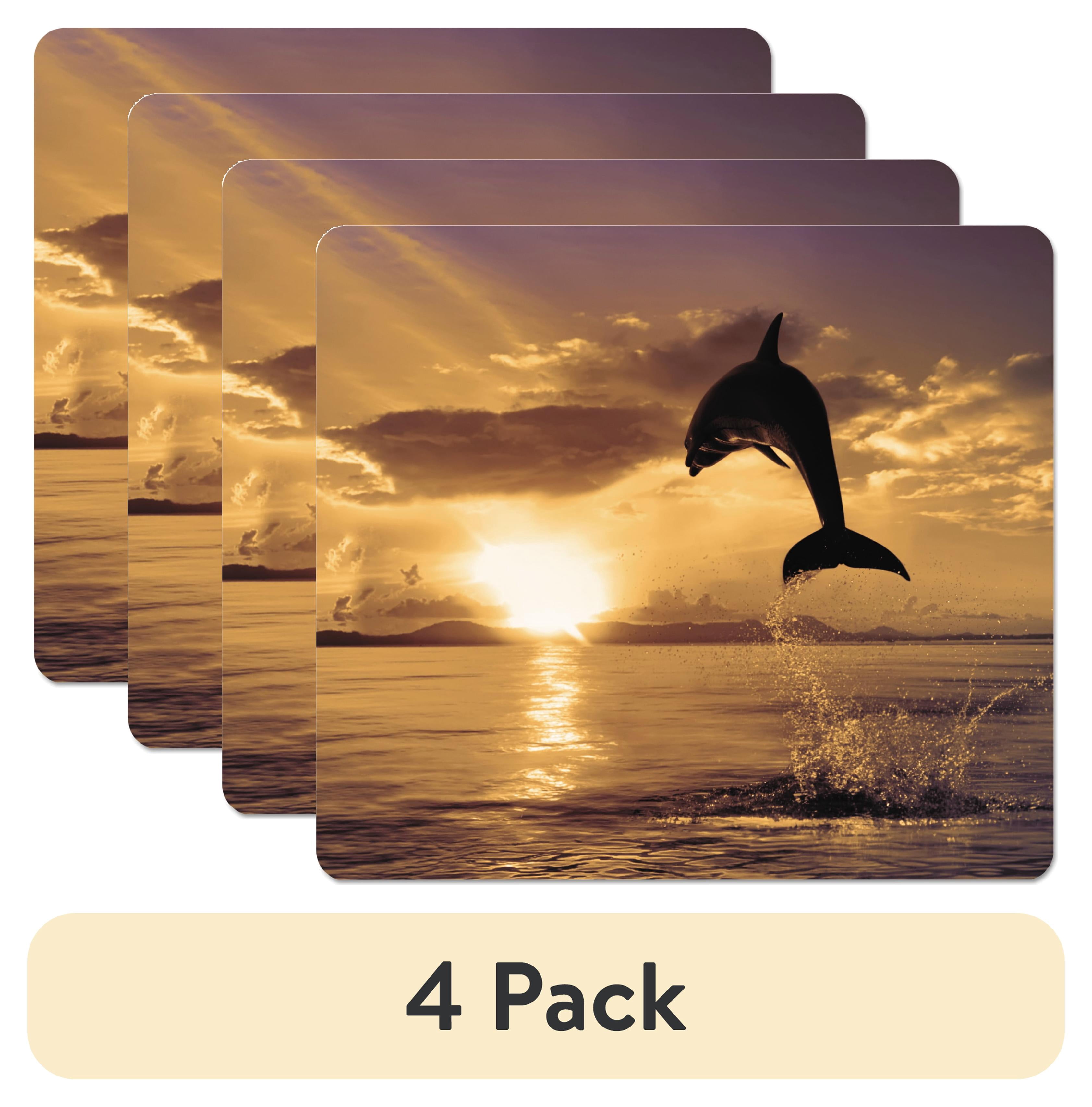(4 pack) Fellowes Recycled Mouse Pad, Nonskid Base, 7 1/2 x 9, Dolphin ...
