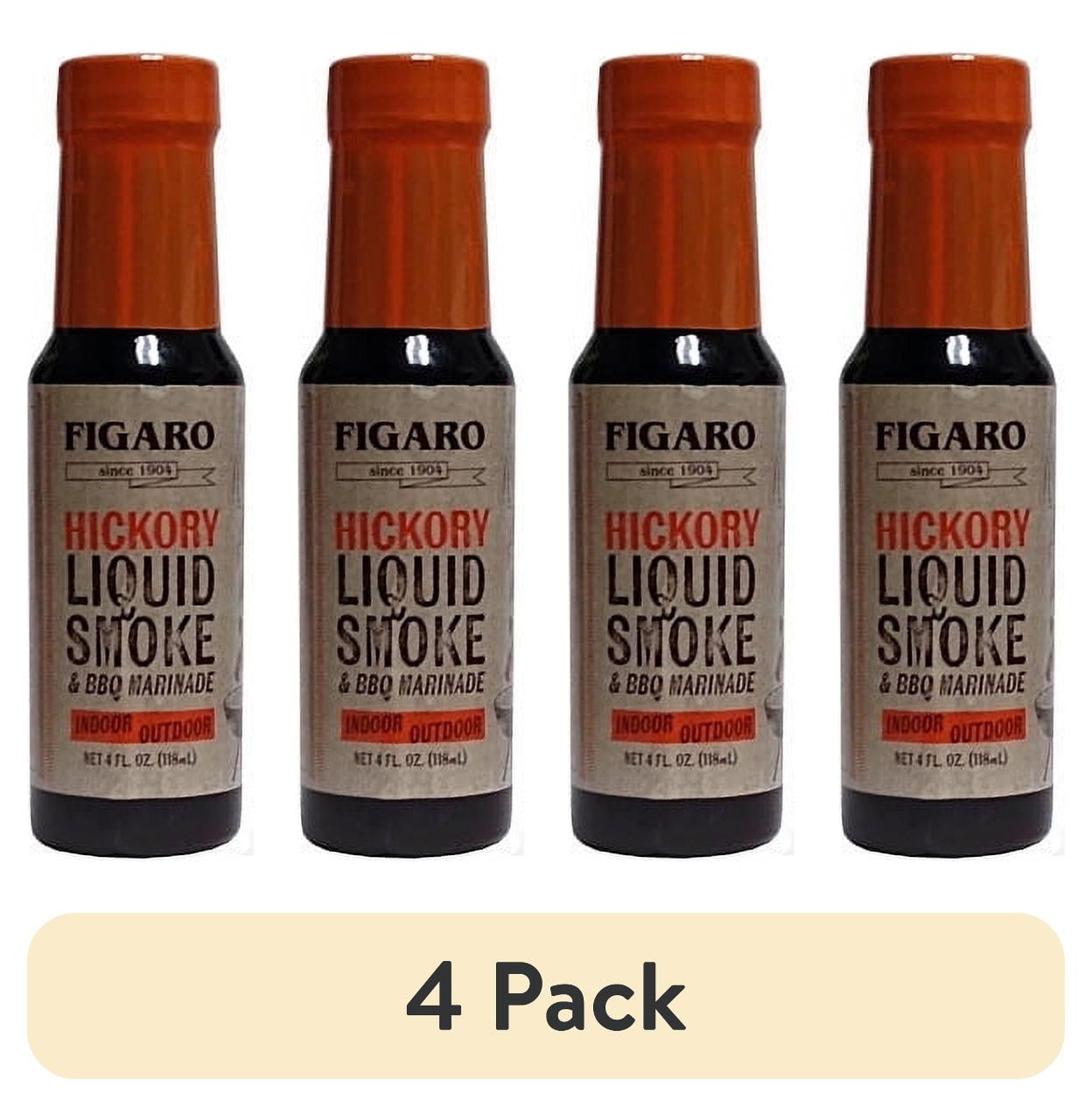 (4 pack) Figaro Hickory Liquid Smoke & Barbecue Marinade, 4 fl oz ...