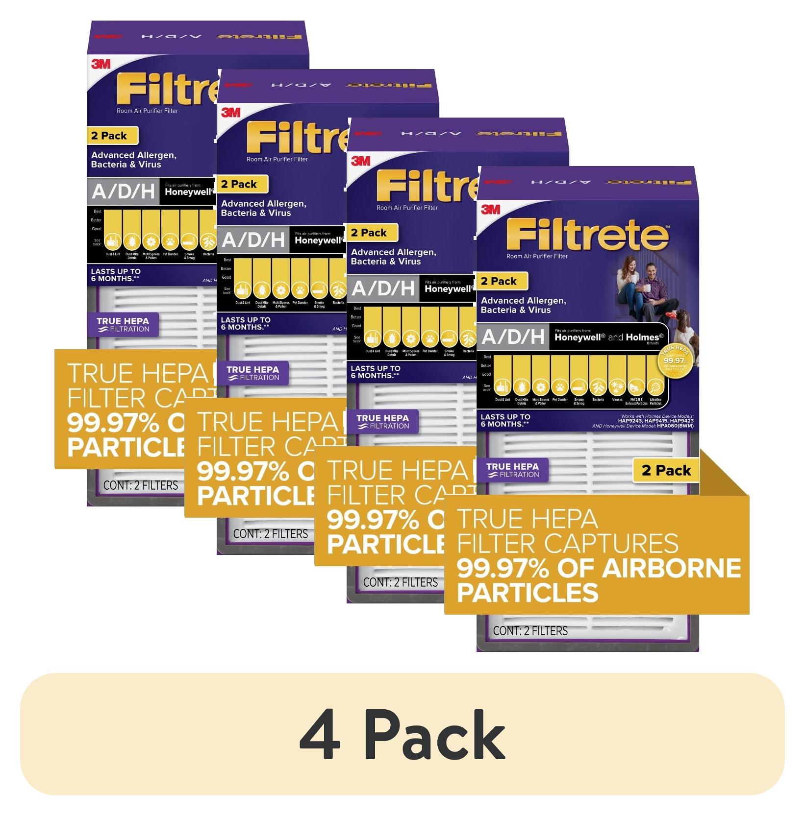 (4 pack) Filtrete Allergen, Bacteria & Virus True HEPA Room Air ...