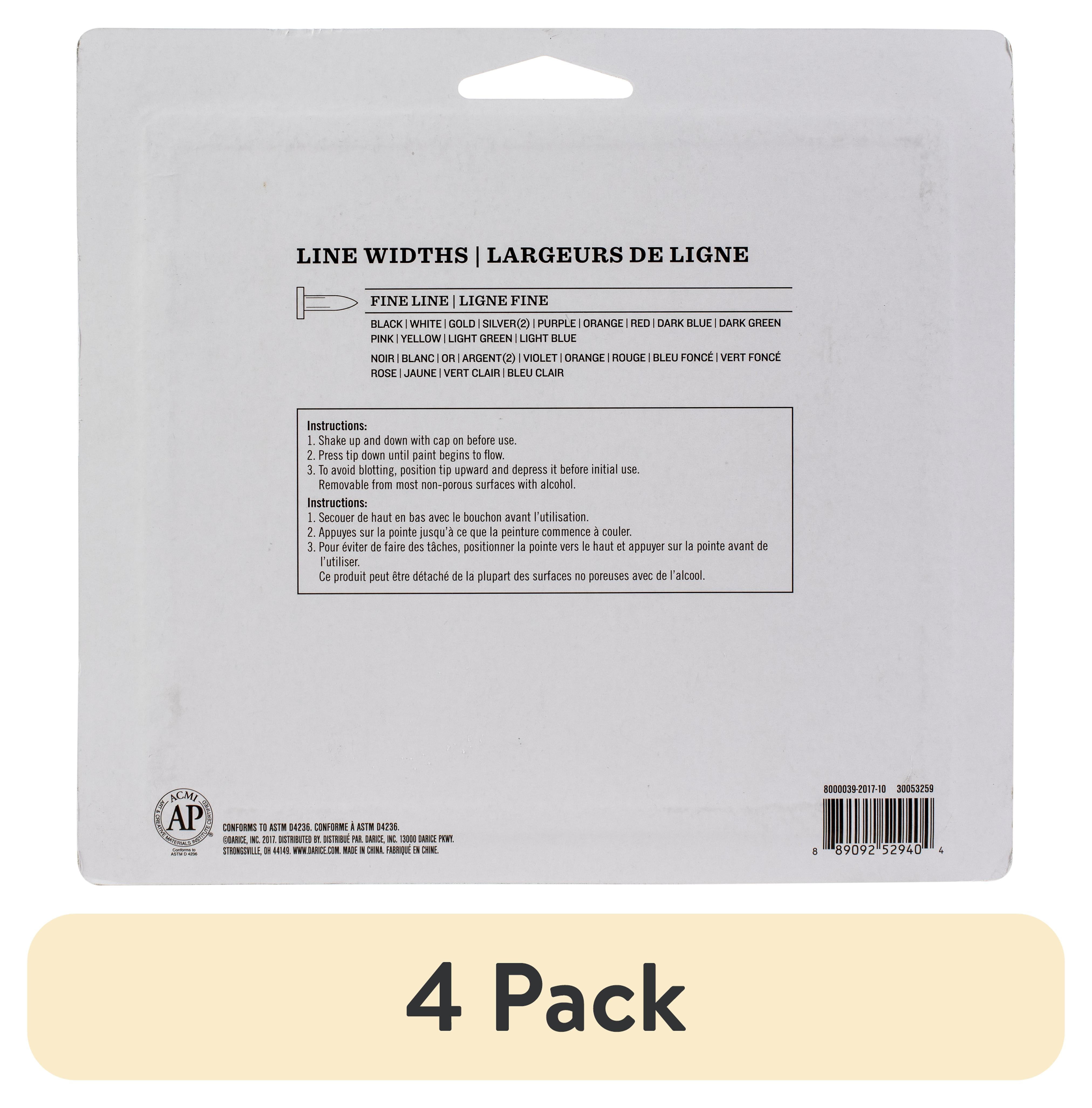 (4 pack) Fine Line Paint Pen Set 14/Pkg-Assorted Colors - Walmart.com