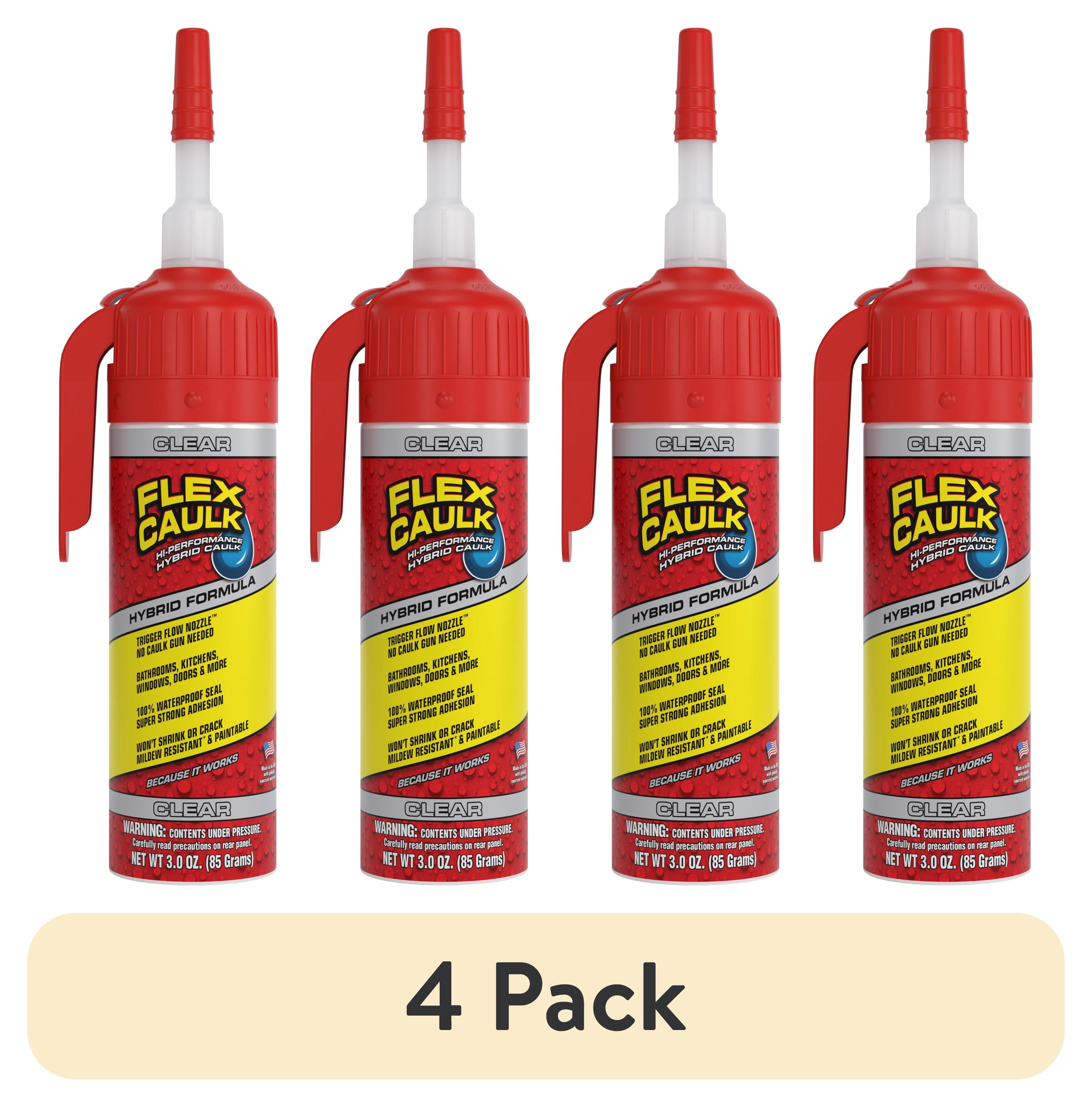 (4 pack) Flex Seal Caulk Clear 3 oz Pressurized Can with Adjustable ...