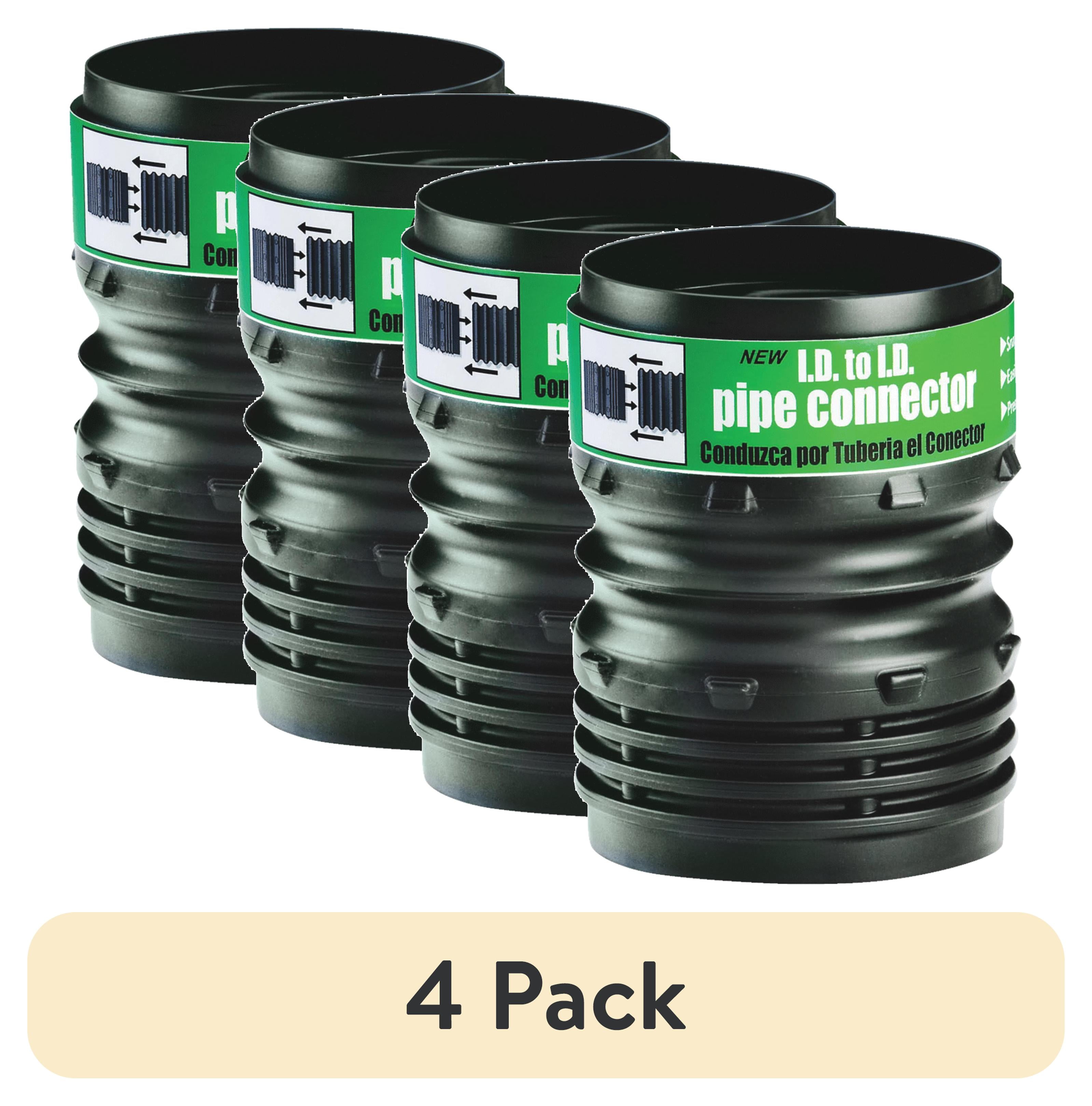 (4 pack) Flex-Drain 4'' Universal Pipe Connector - Walmart.com