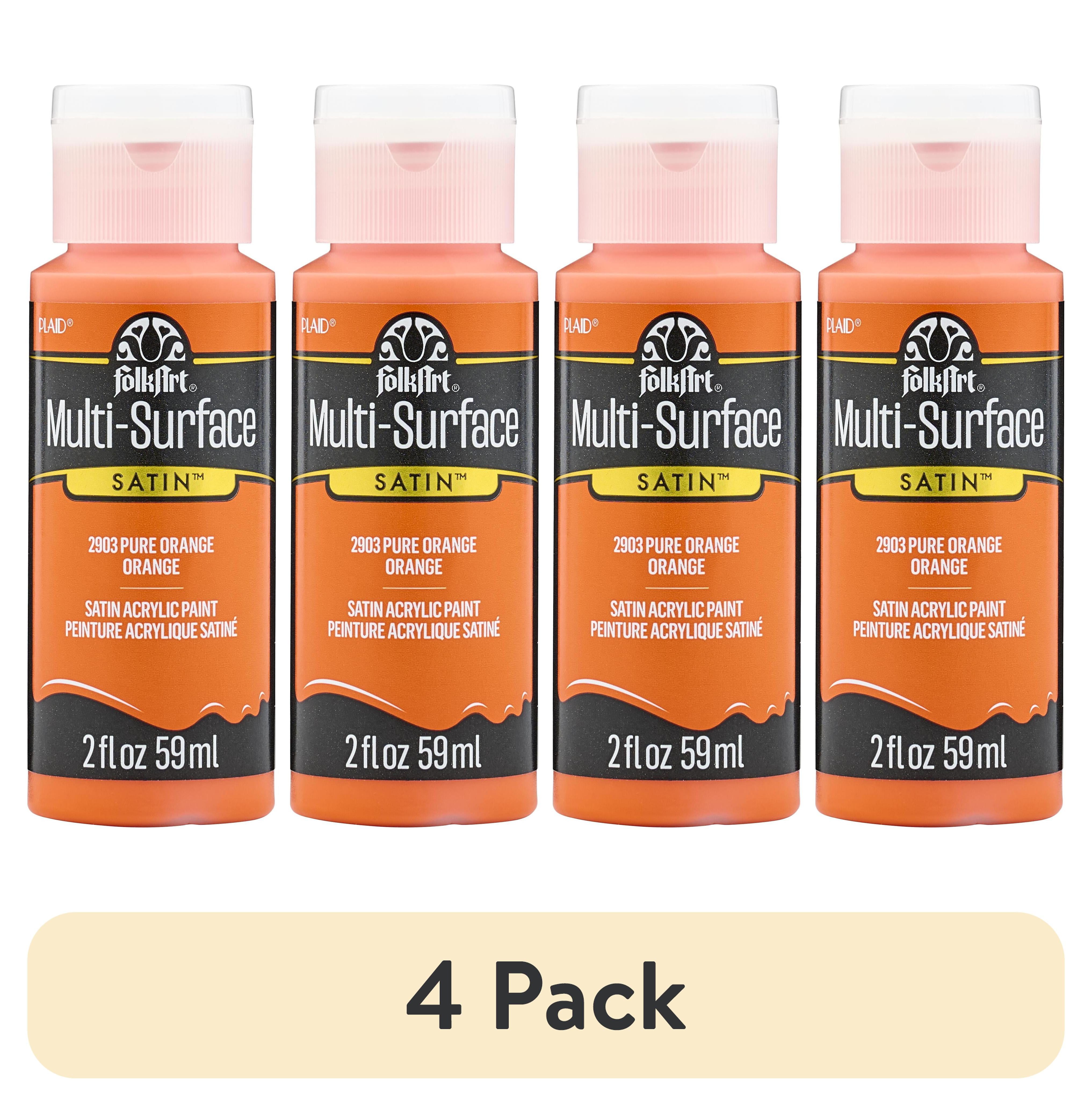 (4 pack) FolkArt Multi-Surface Acrylic Craft Paint, Satin Finish, Pure ...