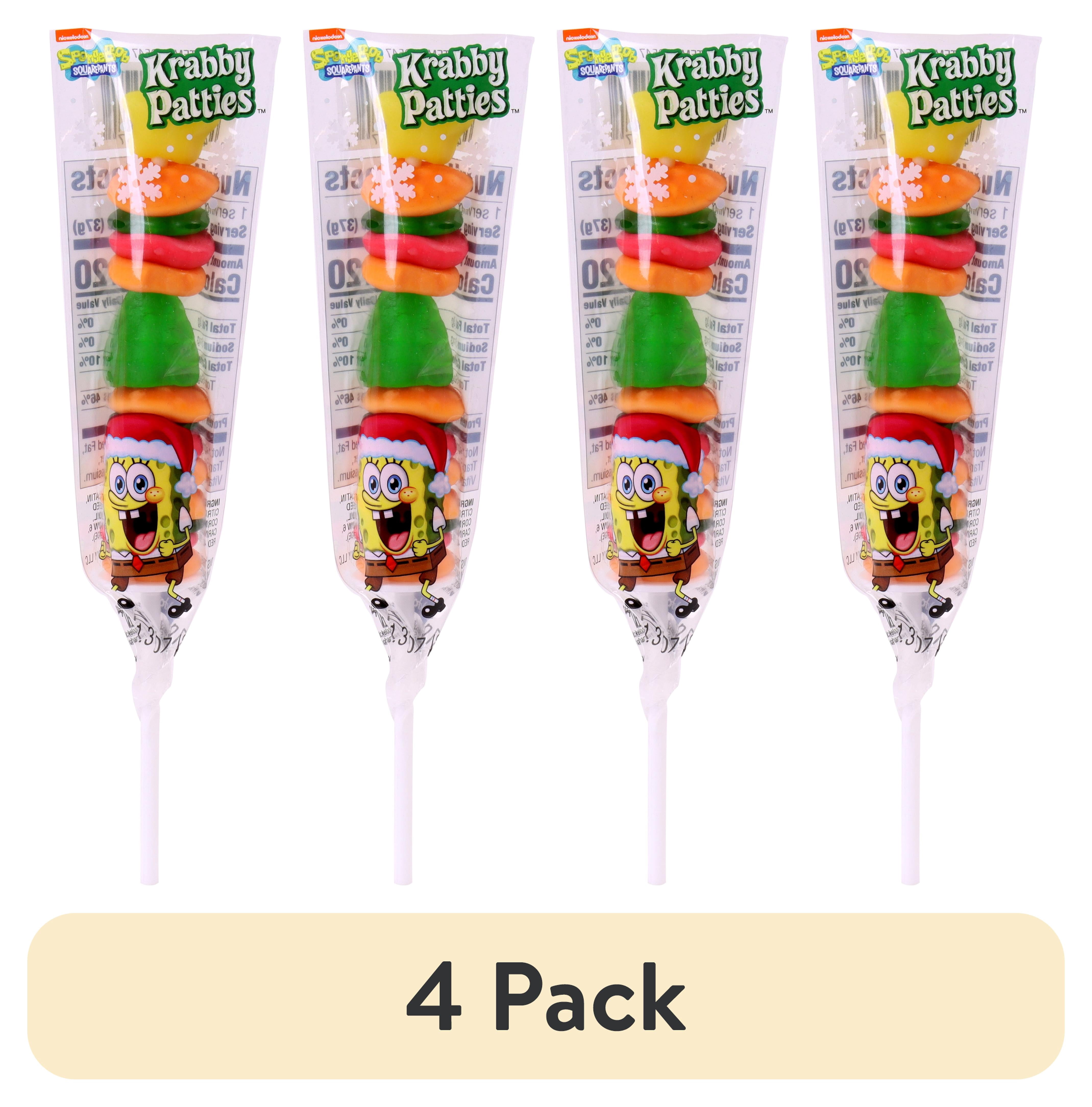 (4 pack) Frankford Spongebob Krabby Patties Holiday Gummy Candy Kabob ...