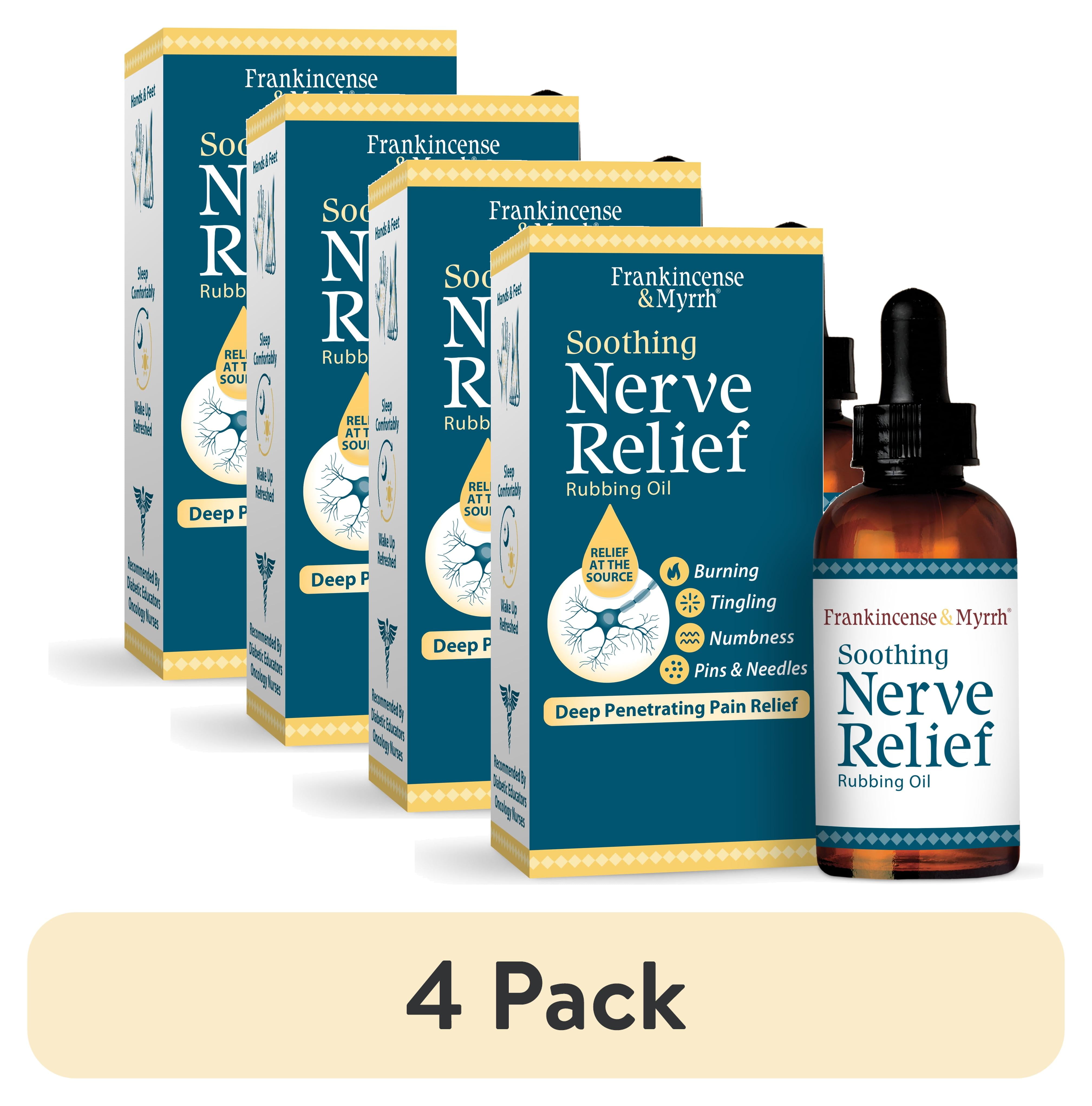 (4 pack) Frankincense & Myrrh Soothing Nerve Pain Relief Rubbing Oil, 2 ...