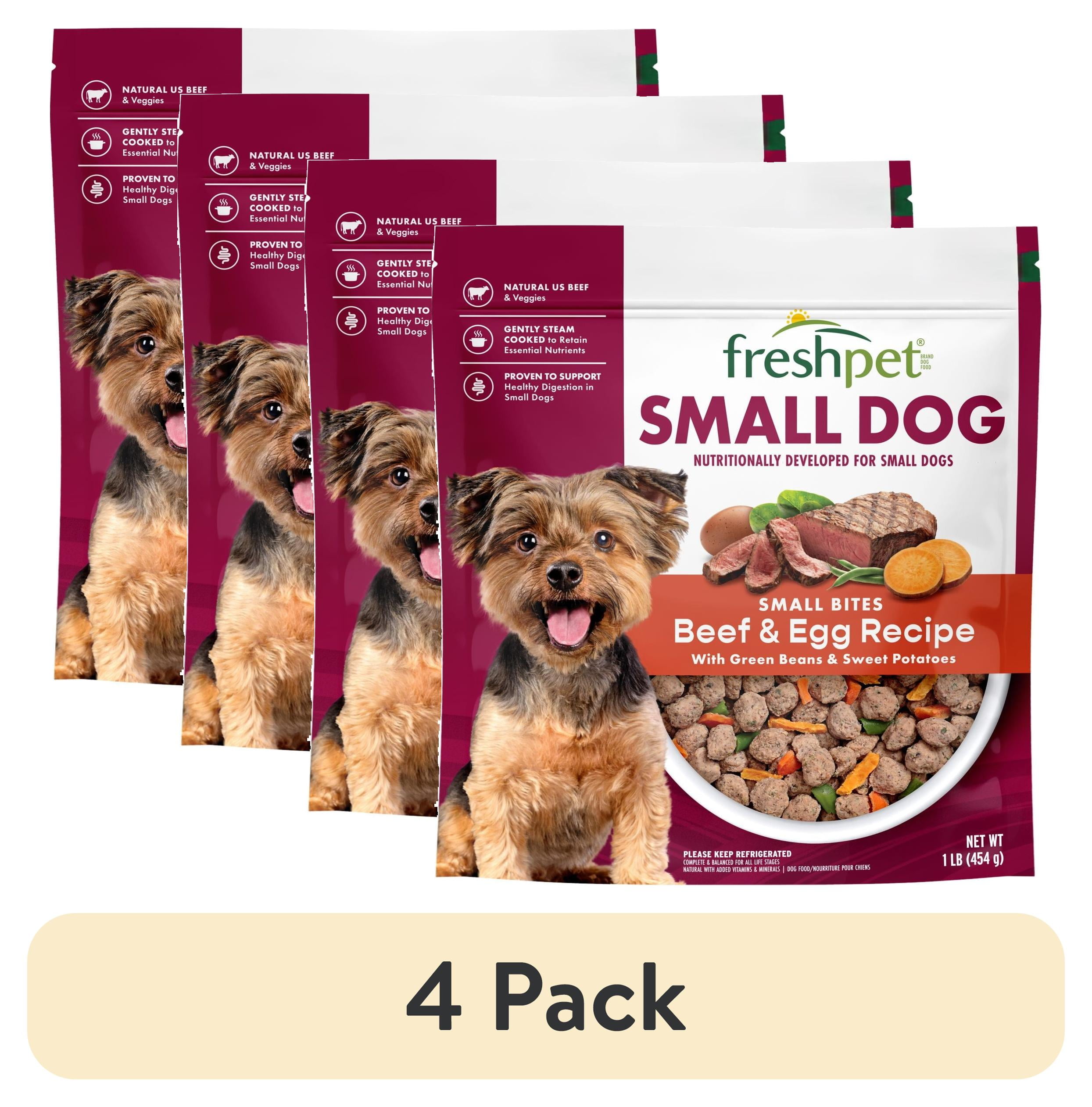 (4 pack) Freshpet Fresh Dog Food, Small Dog Beef & Egg Recipe, Small ...