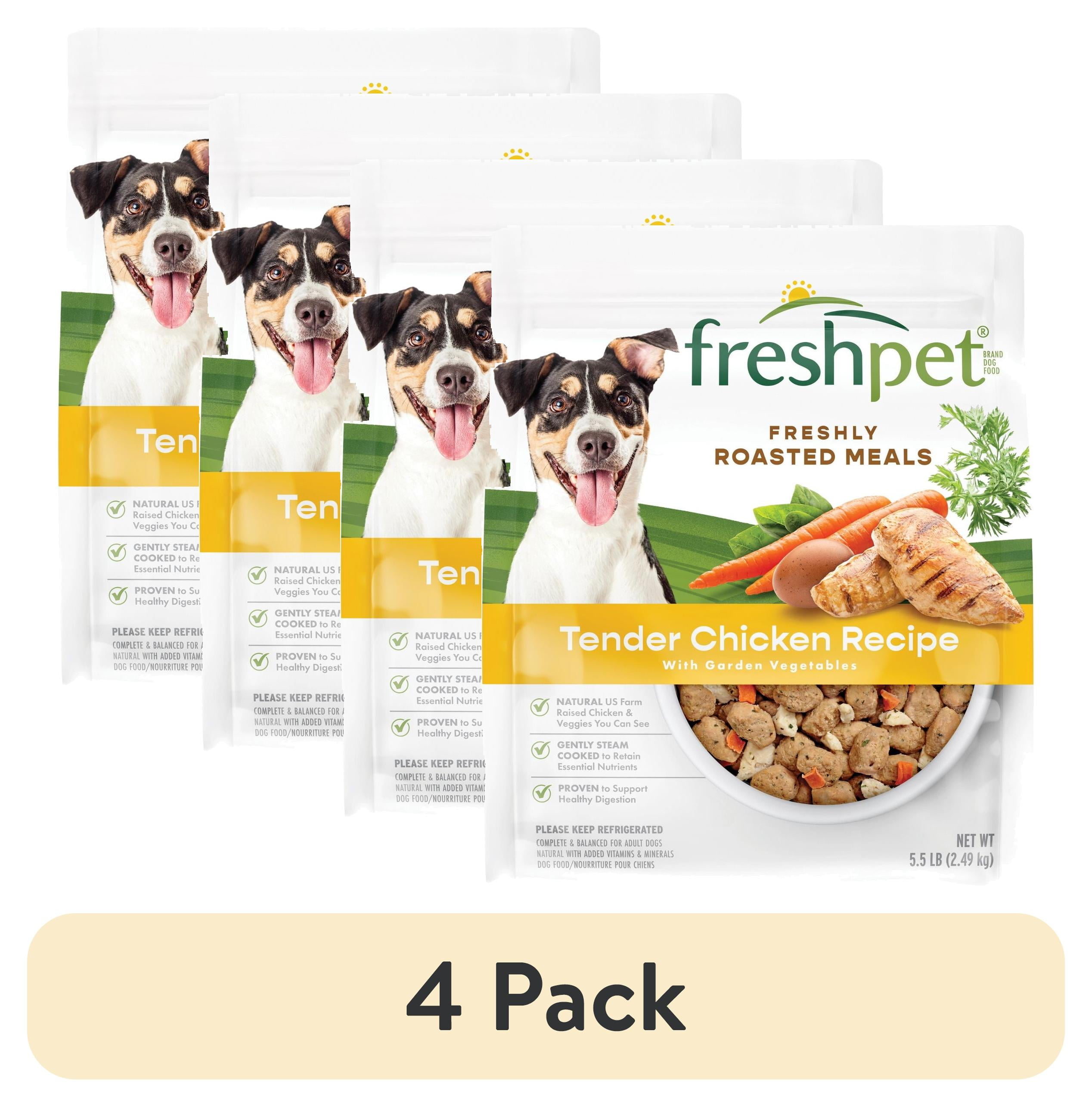 (4 pack) Freshpet Fresh Dog Food, Tender Chicken Recipe, Freshly ...