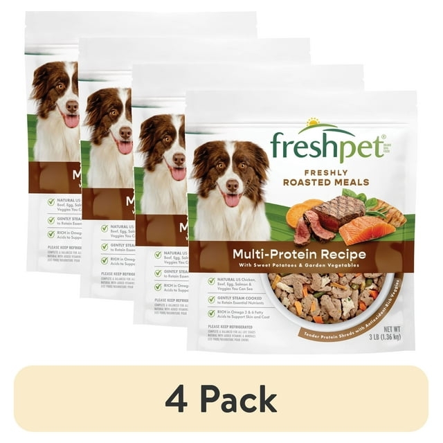 (4 pack) Freshpet Fresh Dog Food, Freshly Roasted Meals, Multi-Protein ...