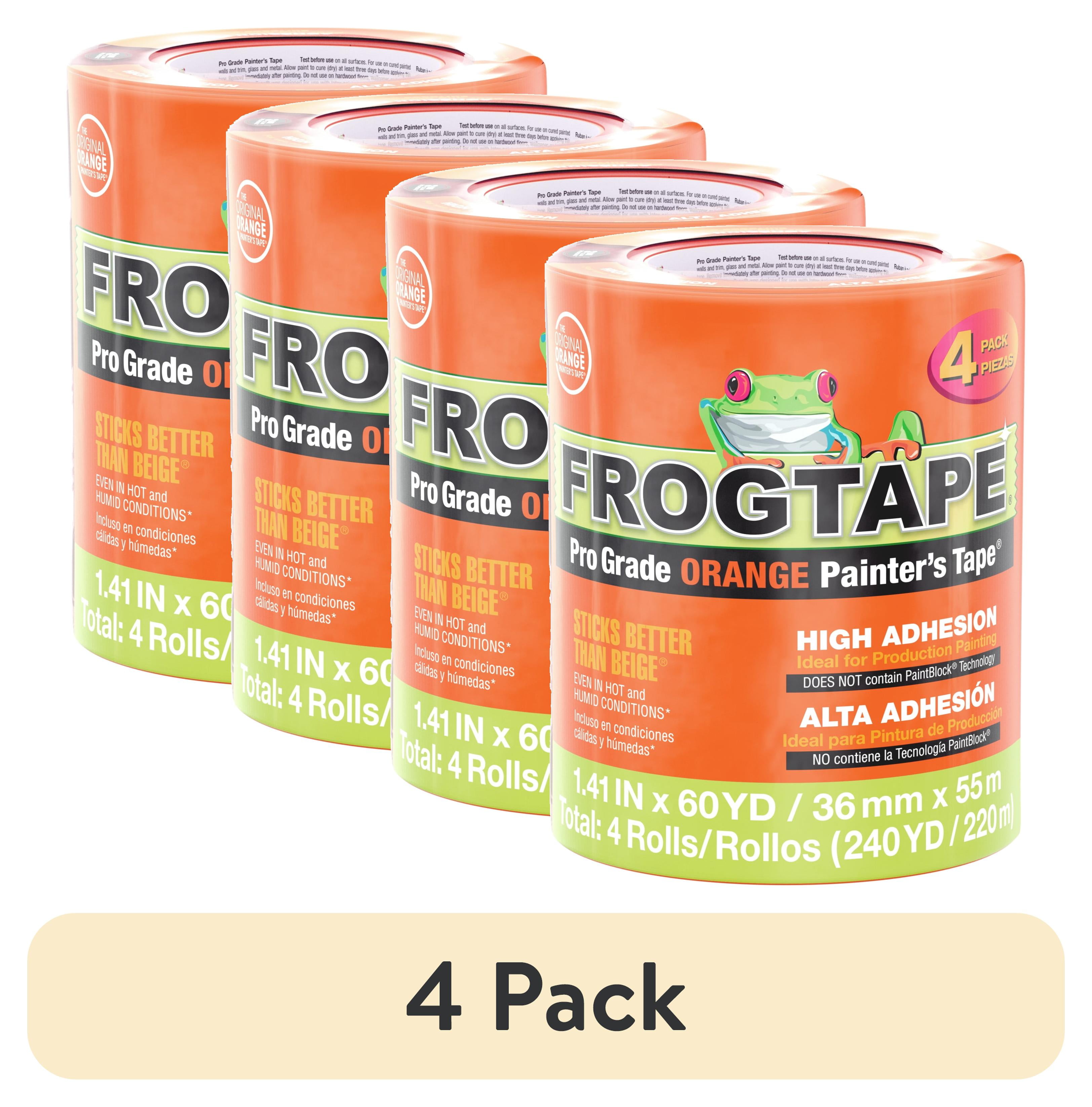 (4 pack) FrogTape Pro Grade Orange 1.41 in. x 60 yd. Painters Tape, 4 ...