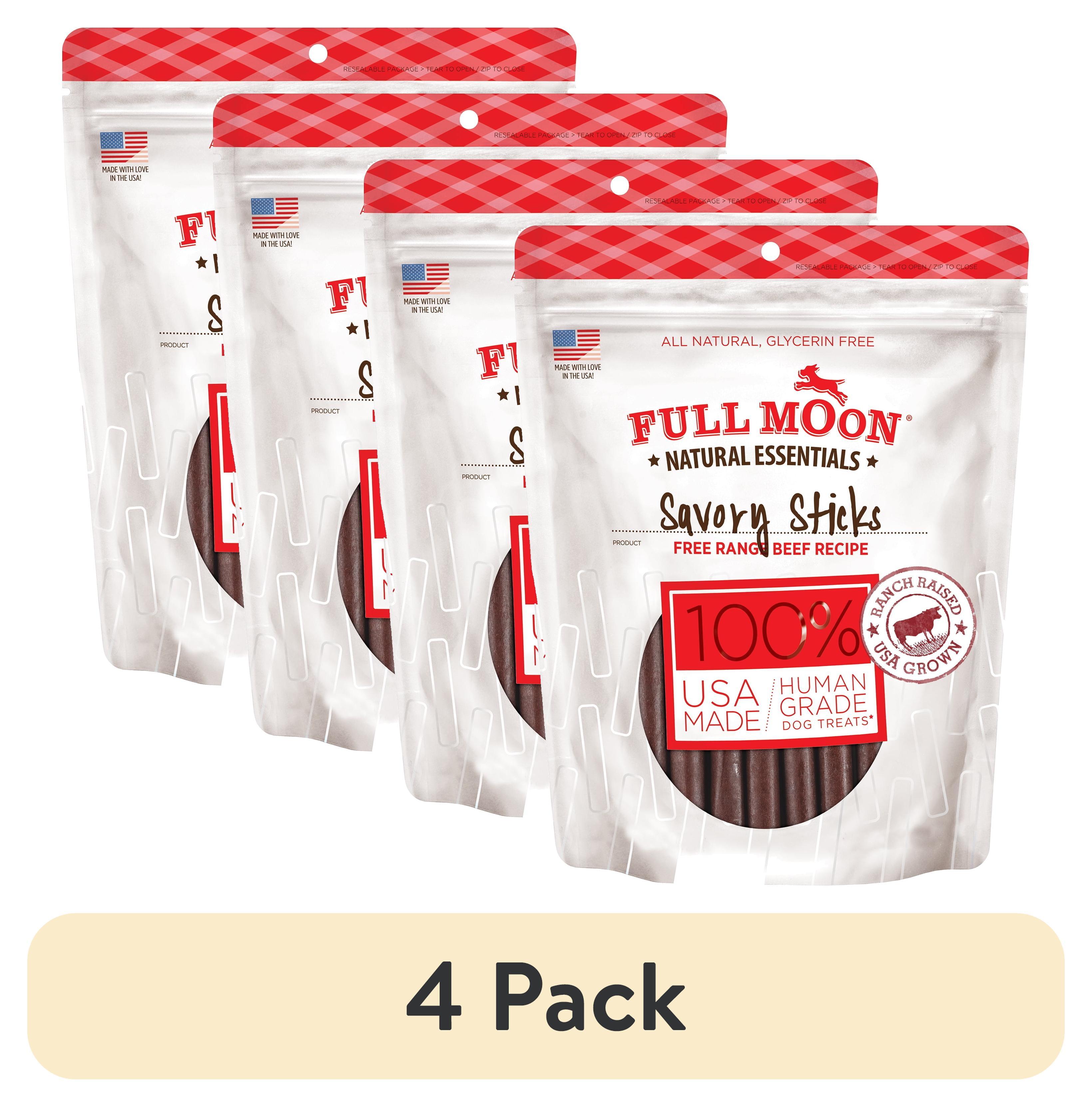(4 pack) Full Moon Natural Essentials Beef Sticks Dog Treats, 22oz ...