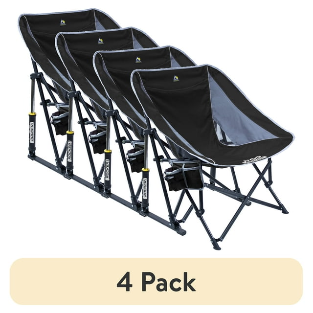 (4 pack) GCI Outdoor Pod Rocker Foldable Rocking Camp Chair, Black ...