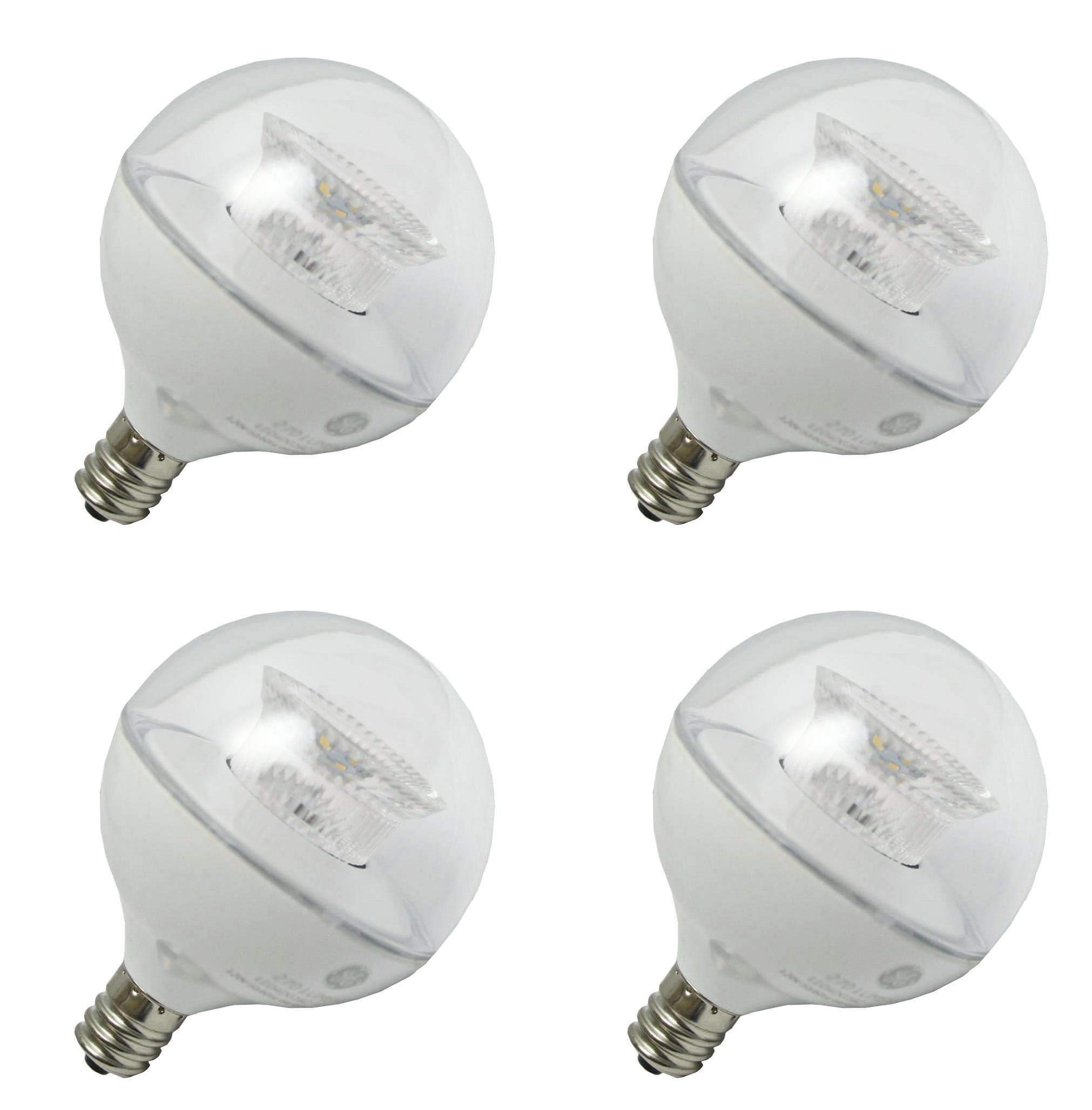 GE 39701 LED Light Bulb 4 Pack, G16 Globe, Candelabra Base, Dimmable ...