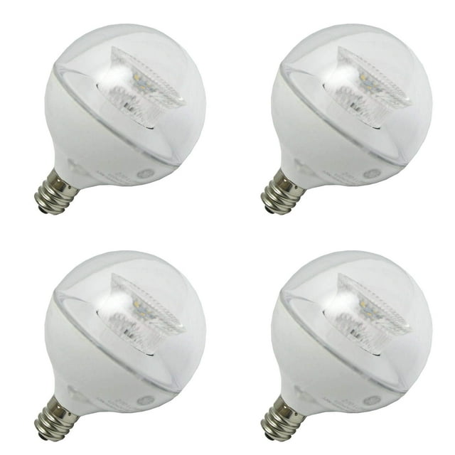 GE 39701 LED Light Bulb 4 Pack, G16 Globe, Candelabra Base, Dimmable ...