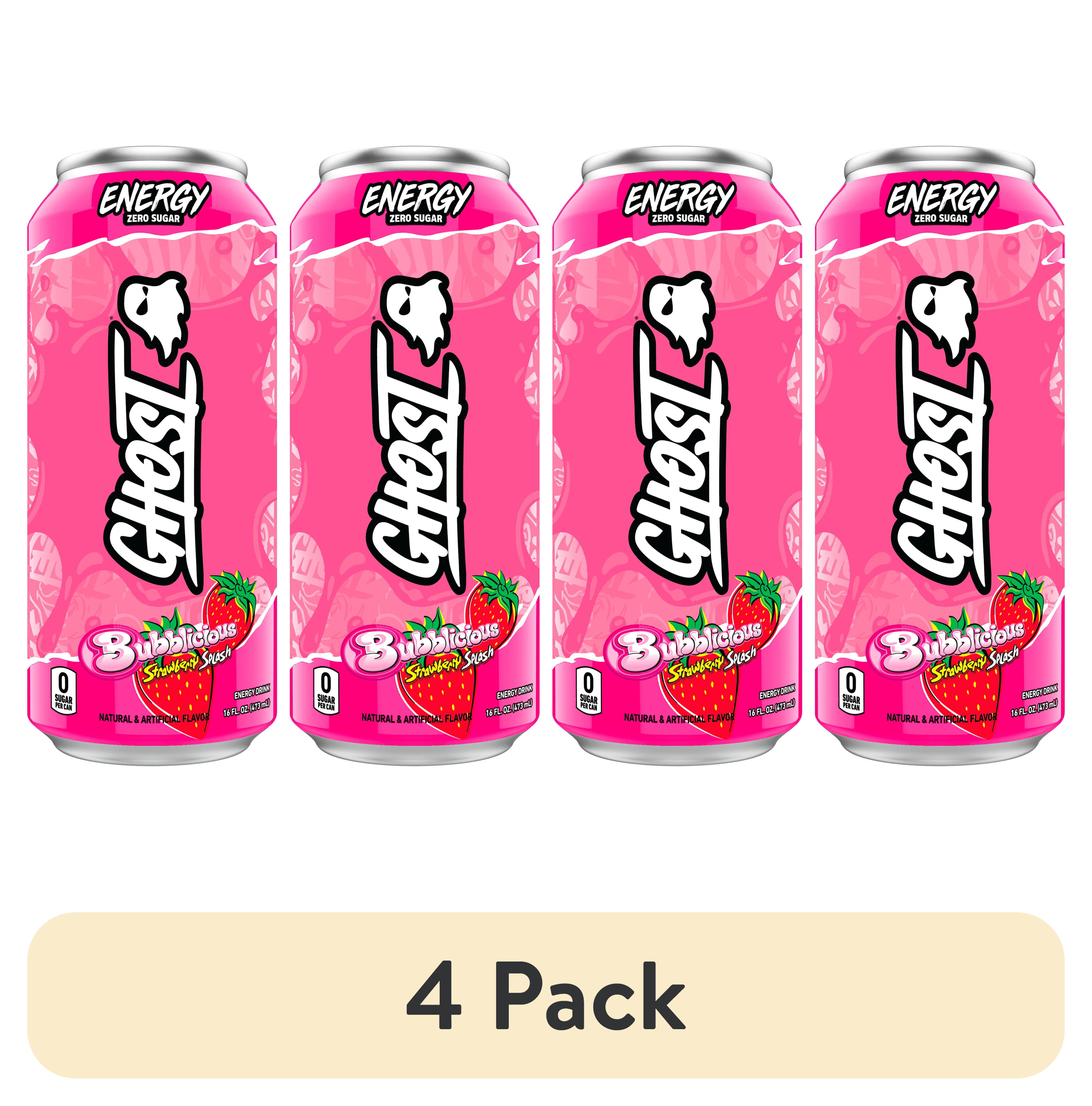 (4 pack) GHOST® ENERGY Zero Sugars Energy Drink, BUBBLICIOUS ...