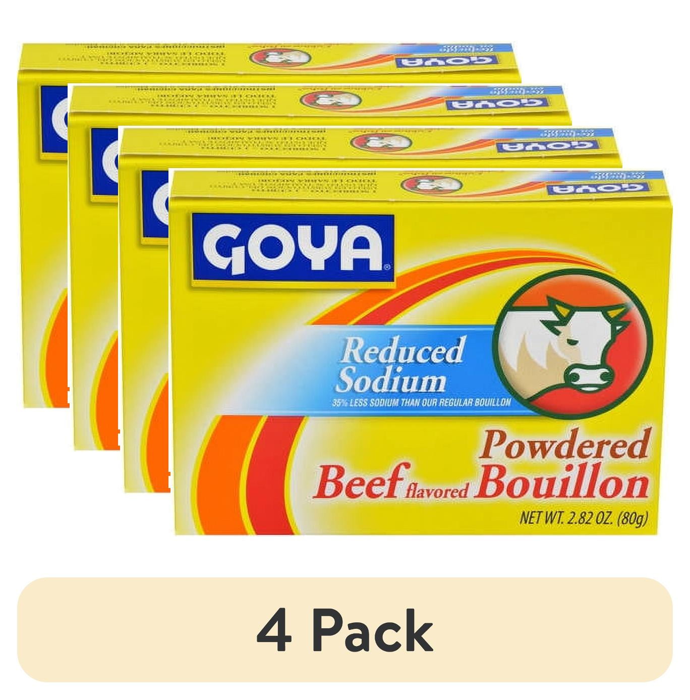 (4 pack) GOYA Powdered Beef Bouillon Reduced Sodium 2.82 Oz - Walmart.com