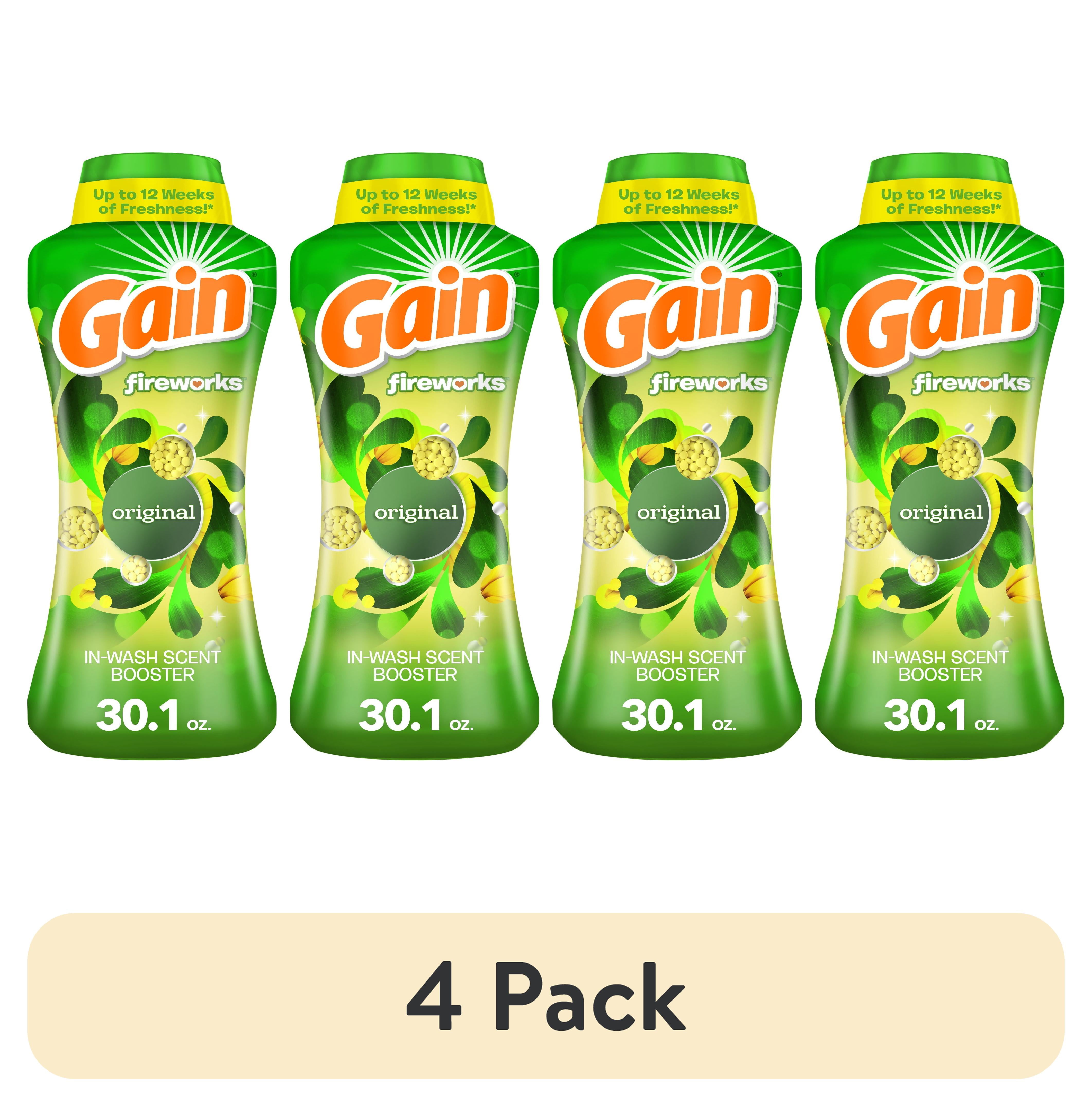 (4 pack) Gain Fireworks® In-Wash Scent Booster Laundry Beads, Original Scent, 30.1 oz - Walmart.com