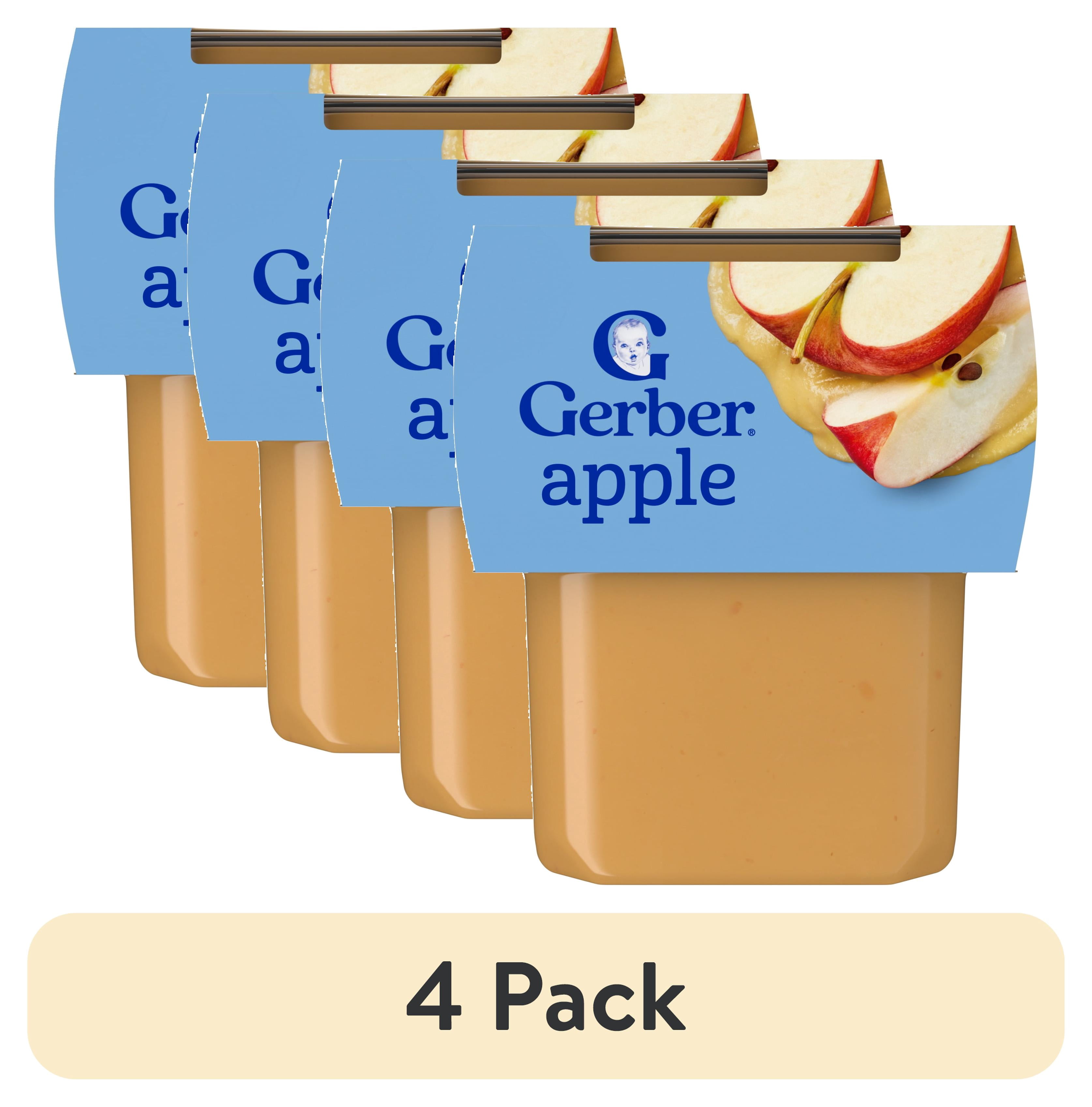 (4 pack) Gerber Stage 2 Baby Food, Apple Puree Tubs, Baby Puree 8 oz ...