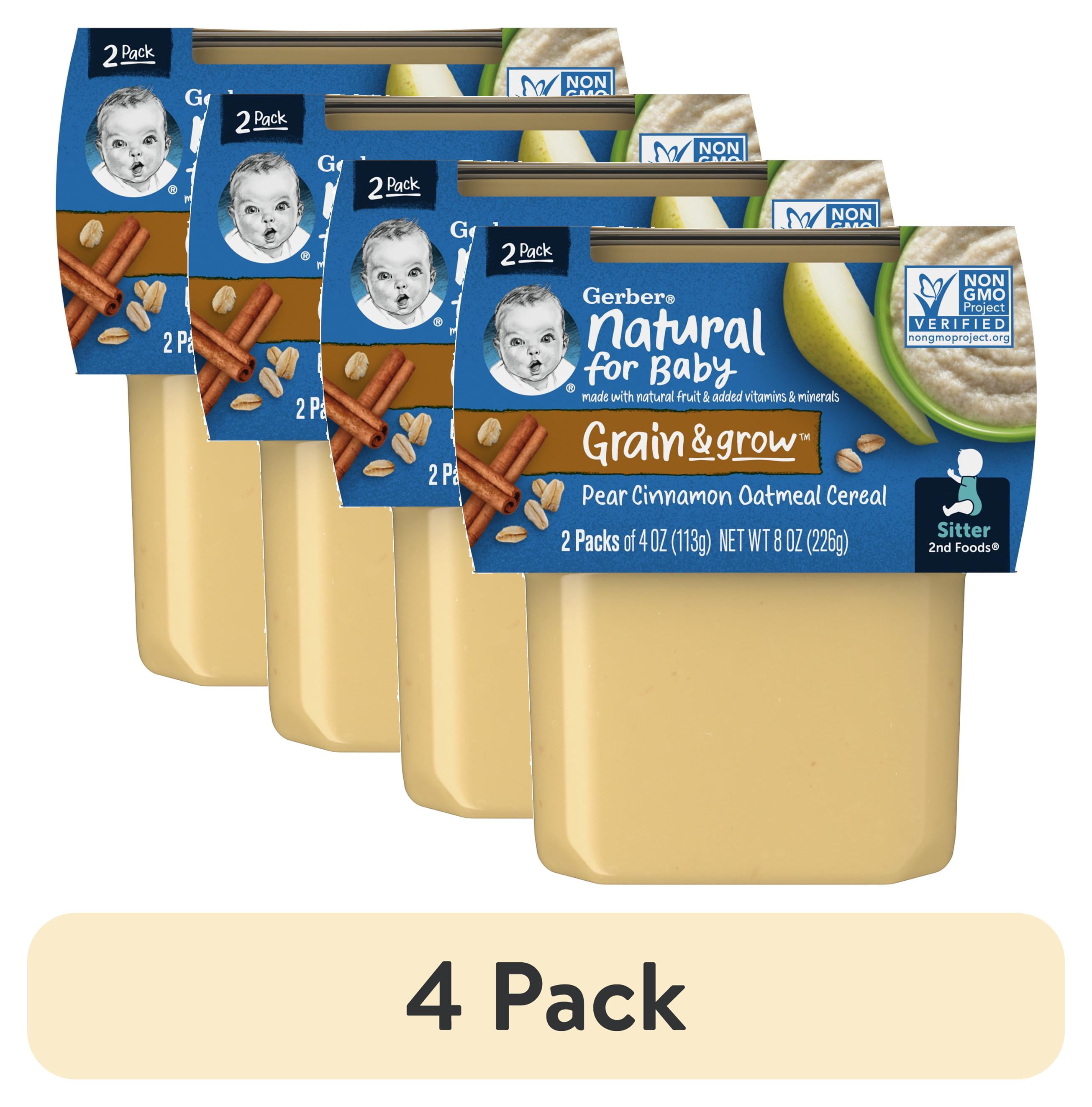(4 pack) Gerber 2nd Foods Baby Food, Pear Cinnamon with Oatmeal, 4 oz ...