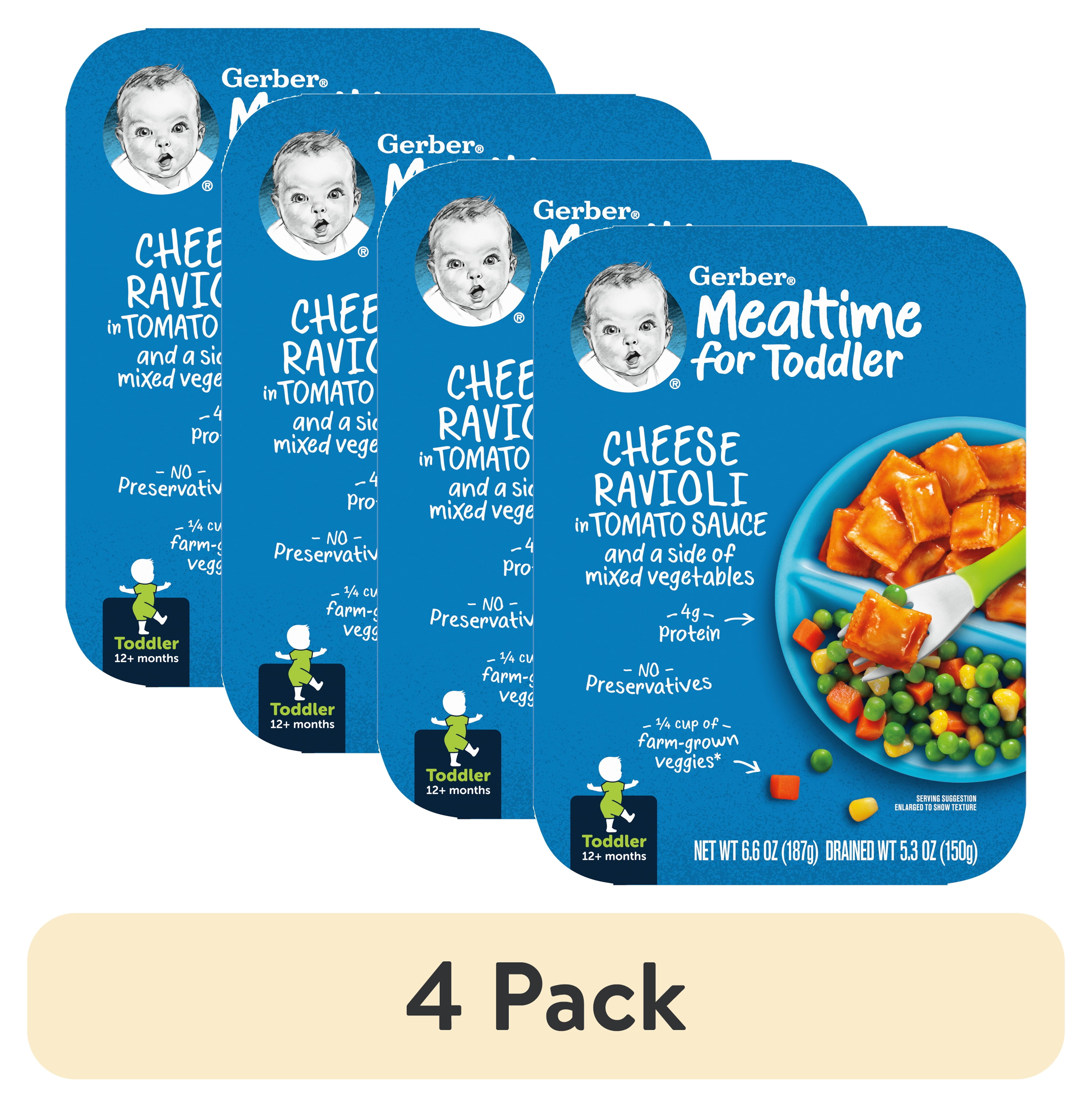 (4 pack) Gerber No Artificial Flavors Toddler Food Baby Food, Cheese ...