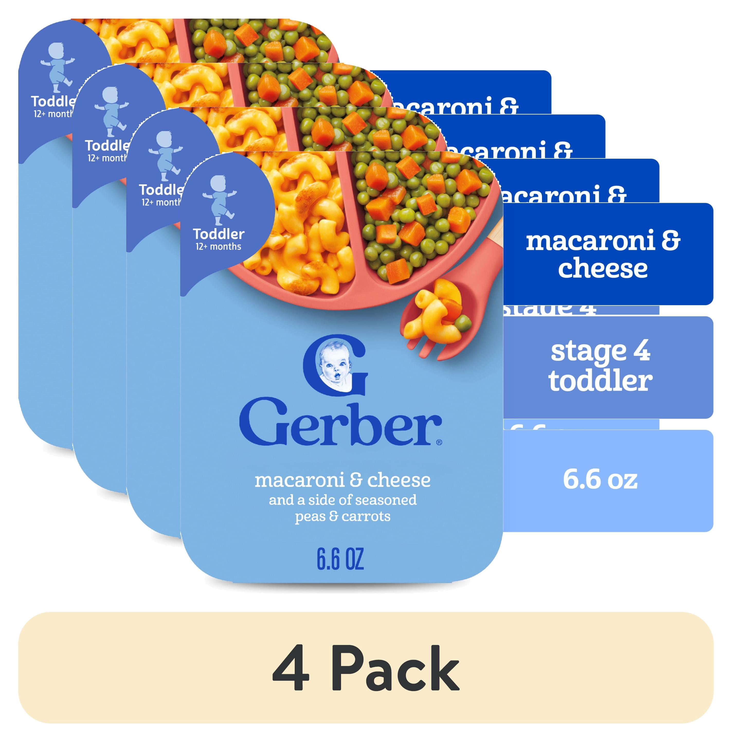 (4 pack) Gerber Toddler Food, Macaroni & Cheese, Mealtime for Toddler 6 ...