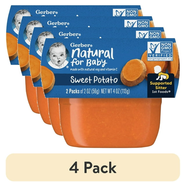 (4 pack) Gerber 1st Foods Baby Food, Sweet Potato Puree, Clean Label ...