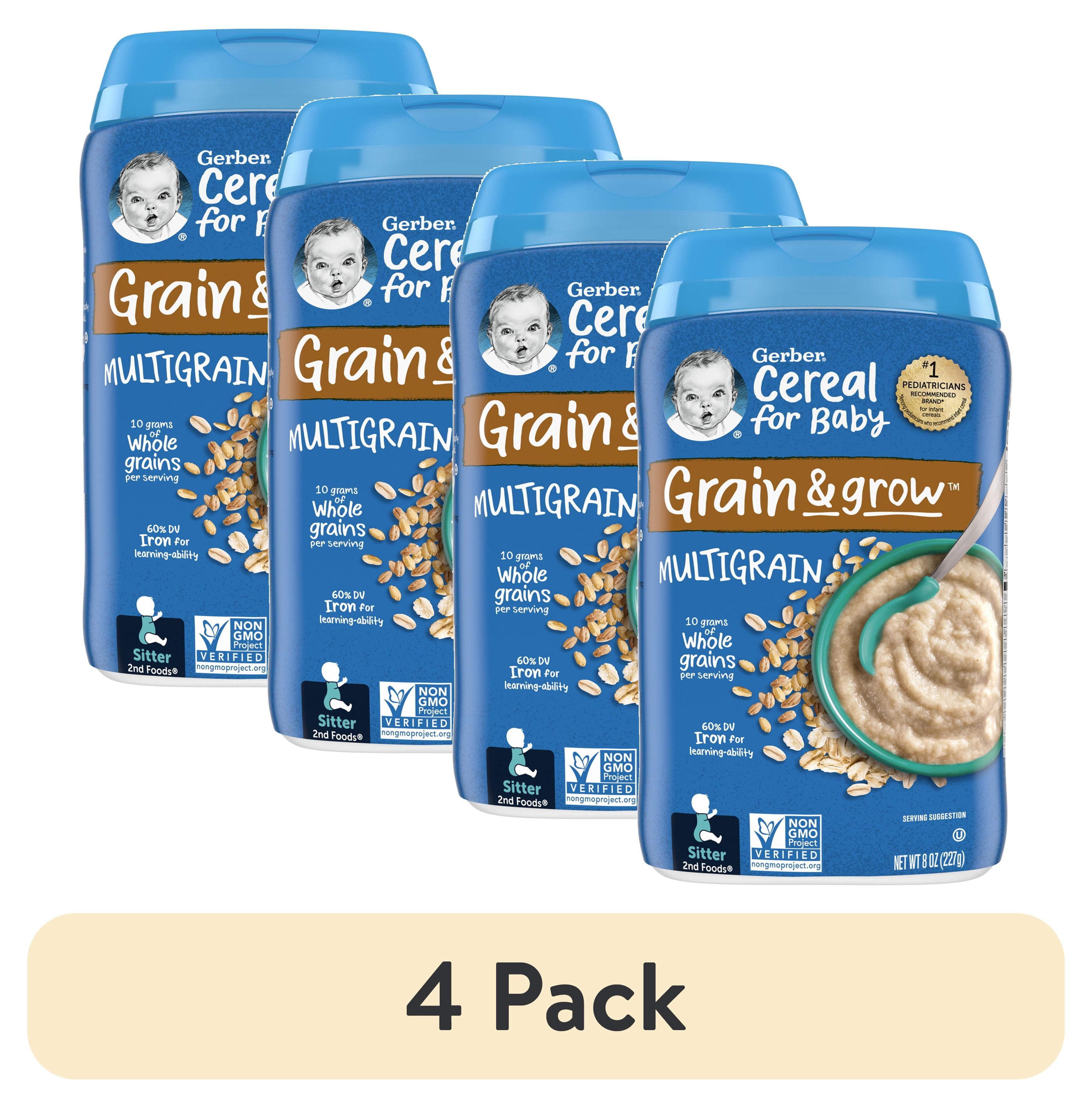(4 pack) Gerber 2nd Foods Baby Cereal, Grain & Grow Multigrain, Clean ...