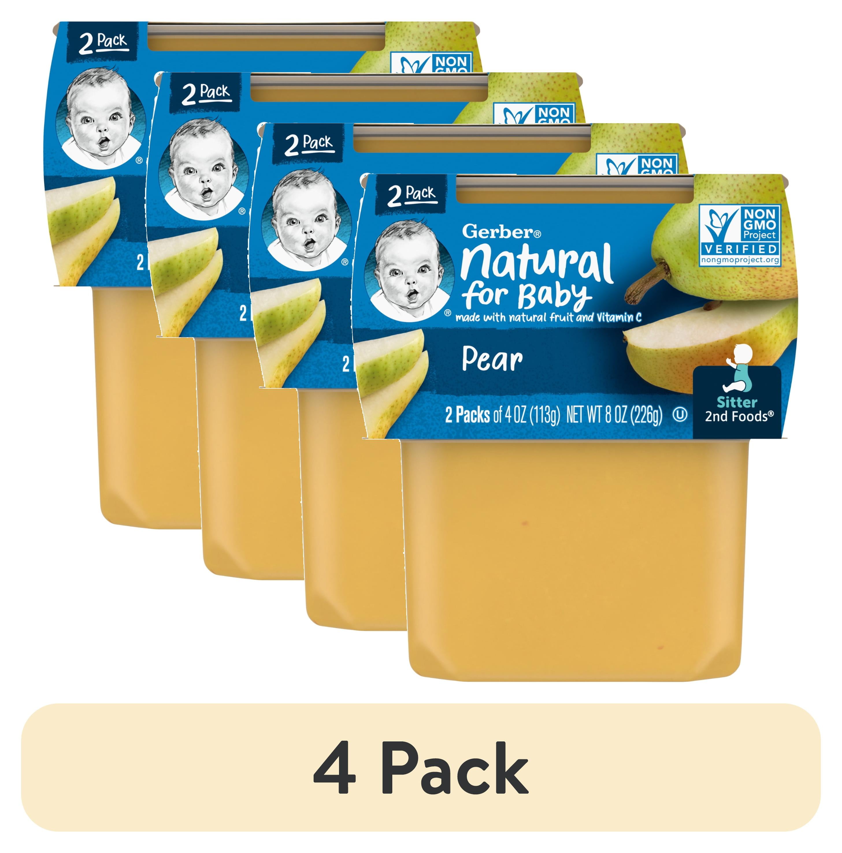 (4 pack) Gerber 2nd Foods Baby Food, Pear Puree, Clean Label Project, 4 ...