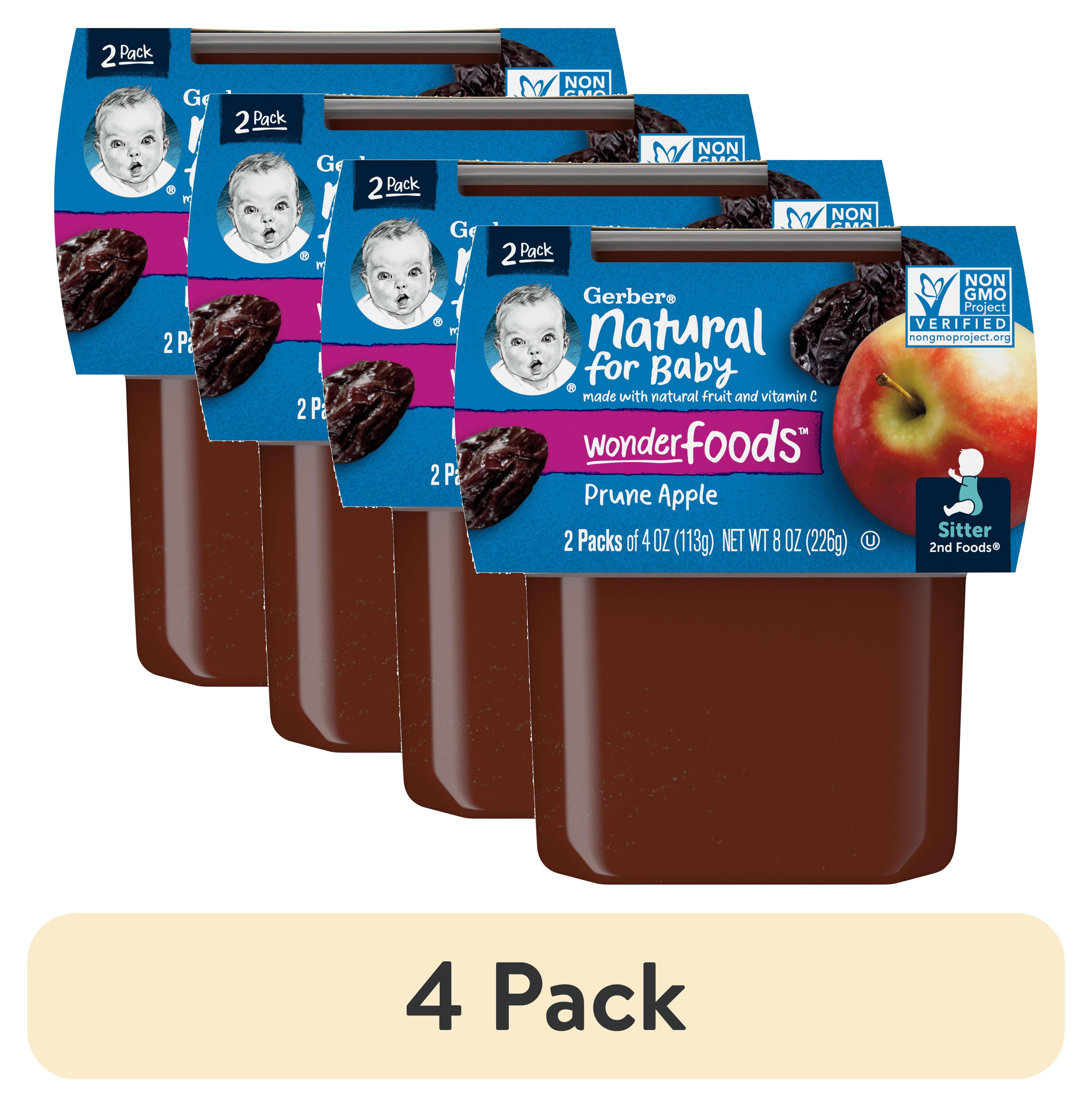 (4 pack) Gerber 2nd Foods Natural for Baby WonderFoods Baby Food, Prune ...