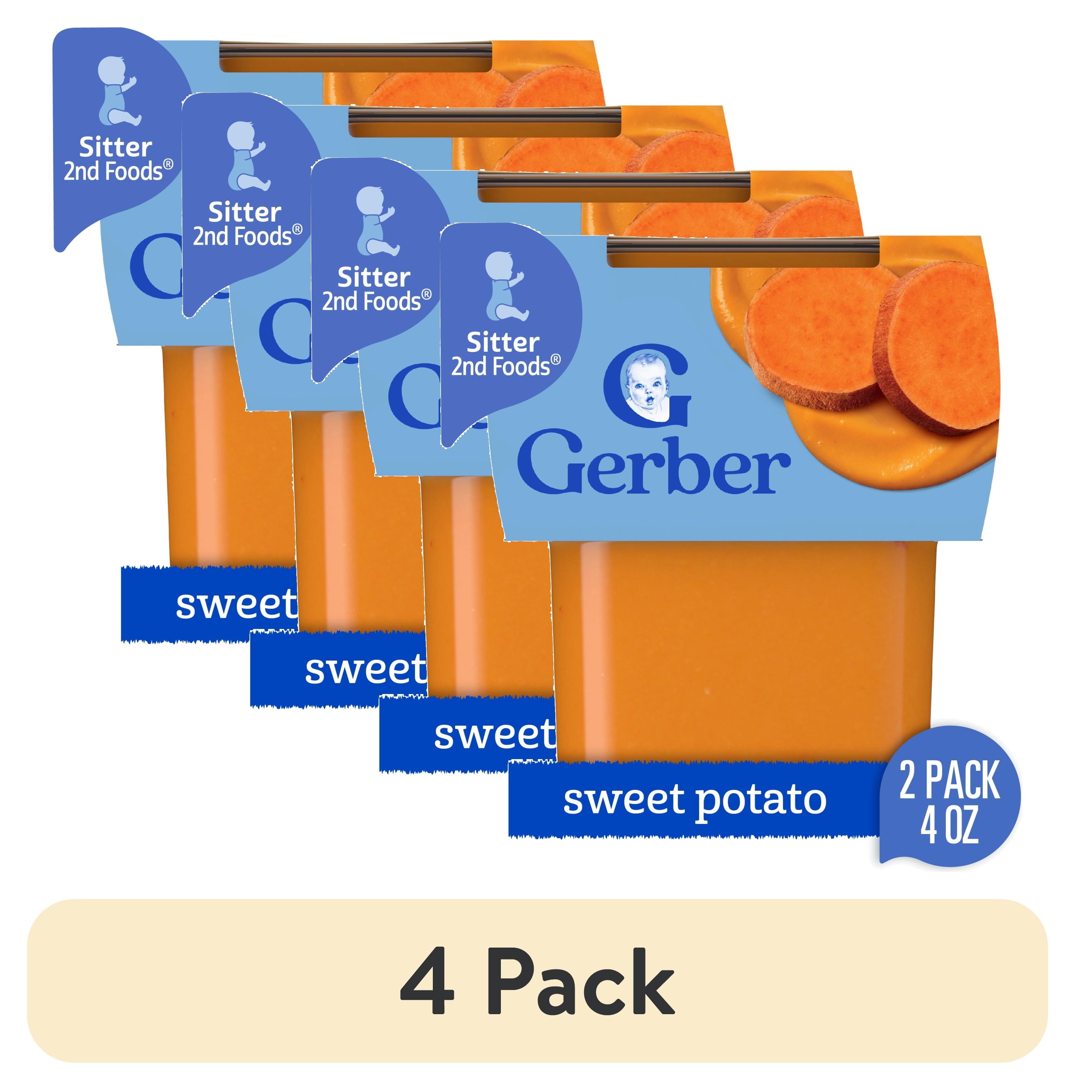 (4 pack) Gerber Stage 2 Baby Food, Sweet Potato Puree Tubs, Baby Puree ...