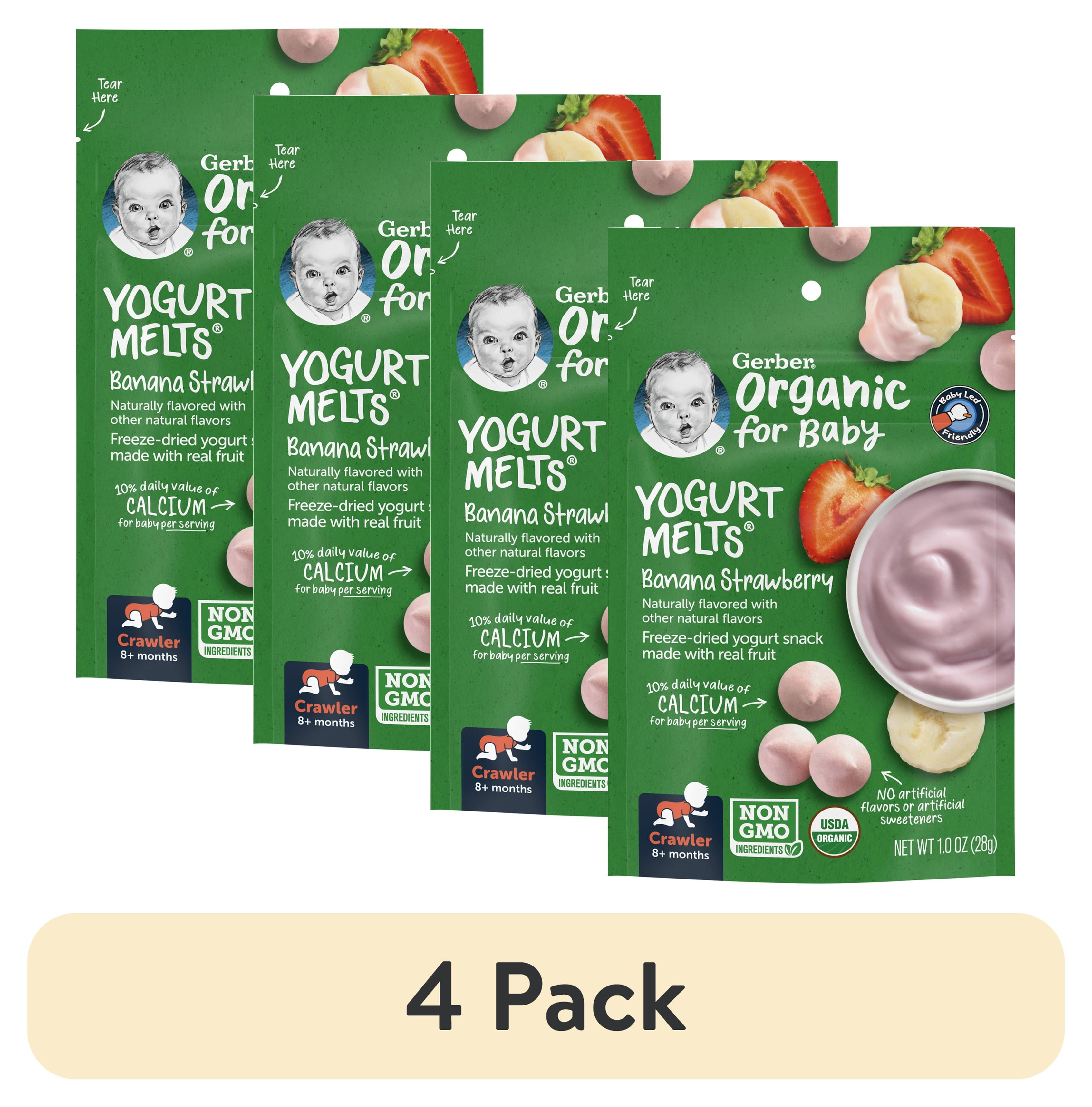 (4 pack) Gerber Stage 3 Organic Baby Food, Banana Strawberry Yogurt ...