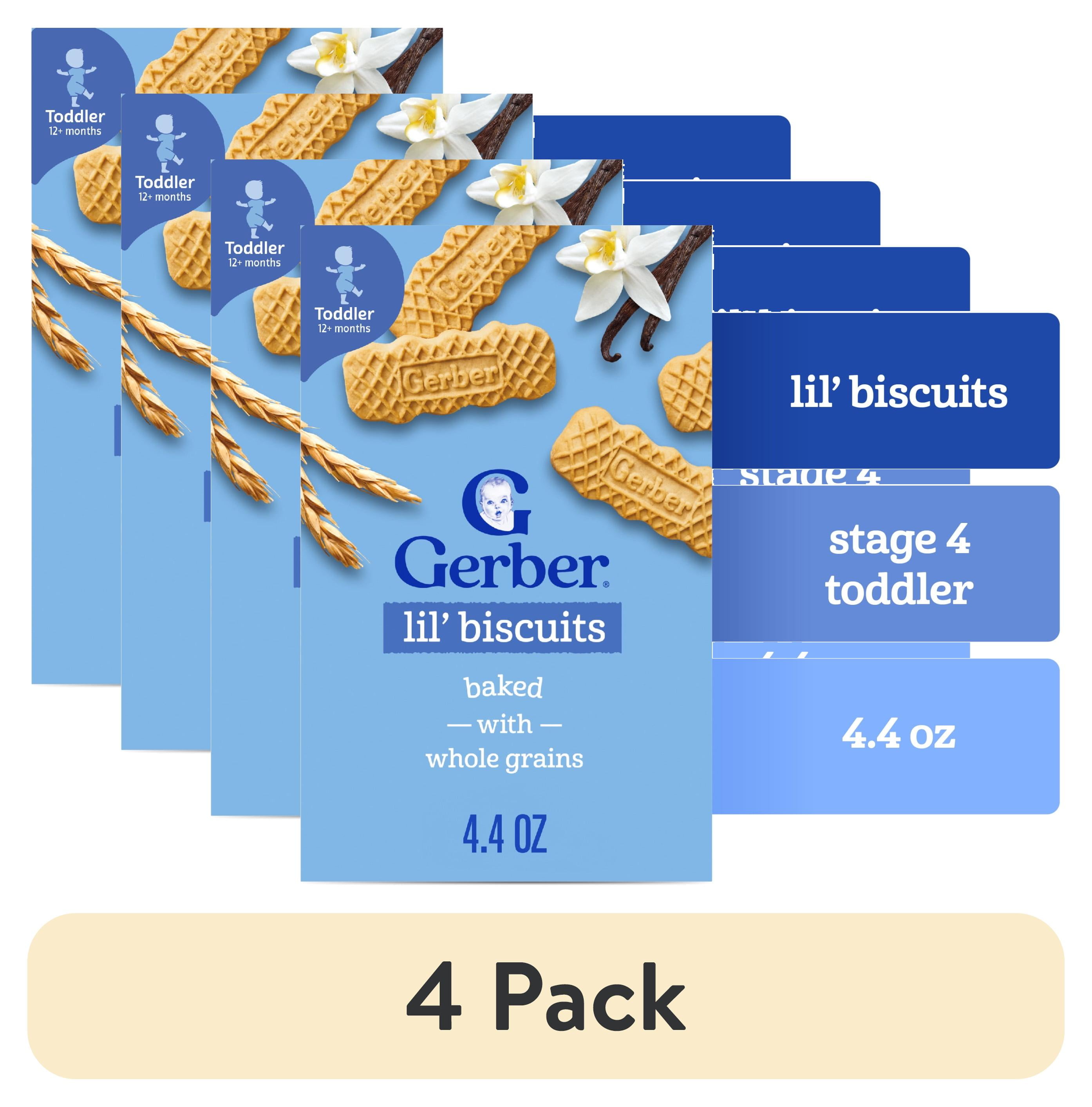 (4 pack) Gerber Baby Snacks Lil' Biscuits, Toddler Cookies - Walmart.com
