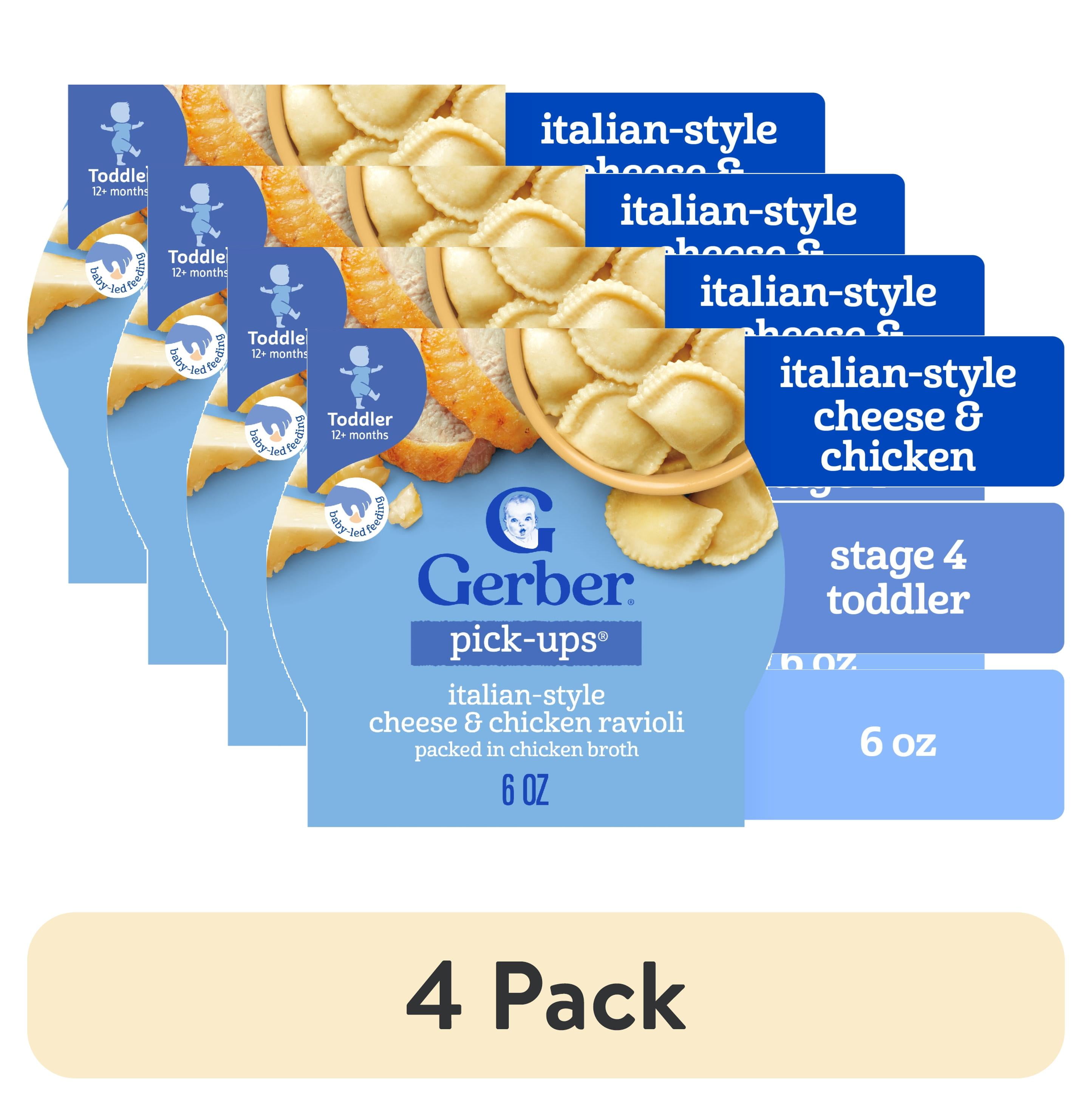 (4 pack) Gerber Toddler Food, Italian-Style Cheese & Chicken Ravioli ...