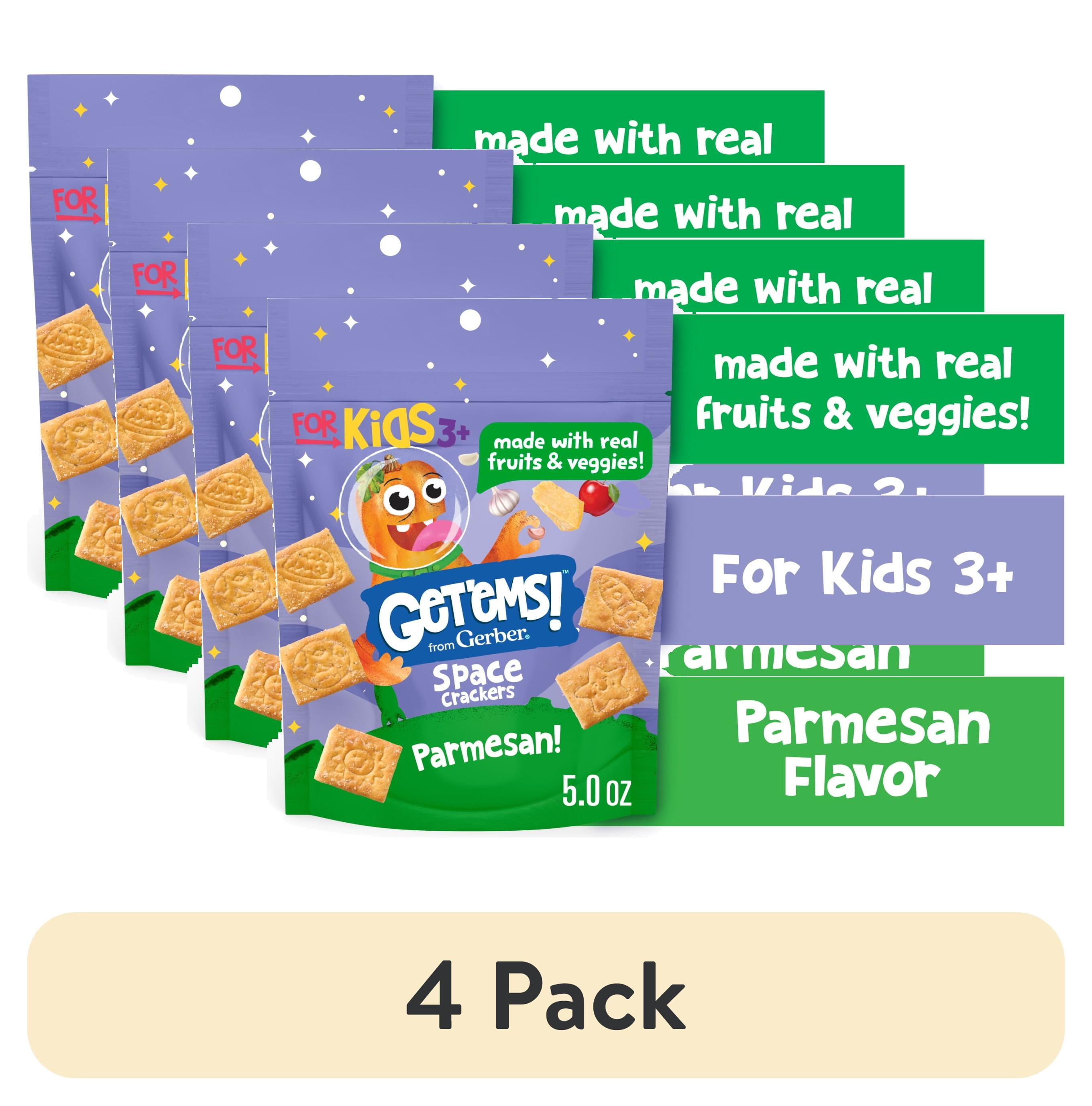(4 pack) Get'ems from Gerber Parmesan Space Crackers, Kids Snack Made ...