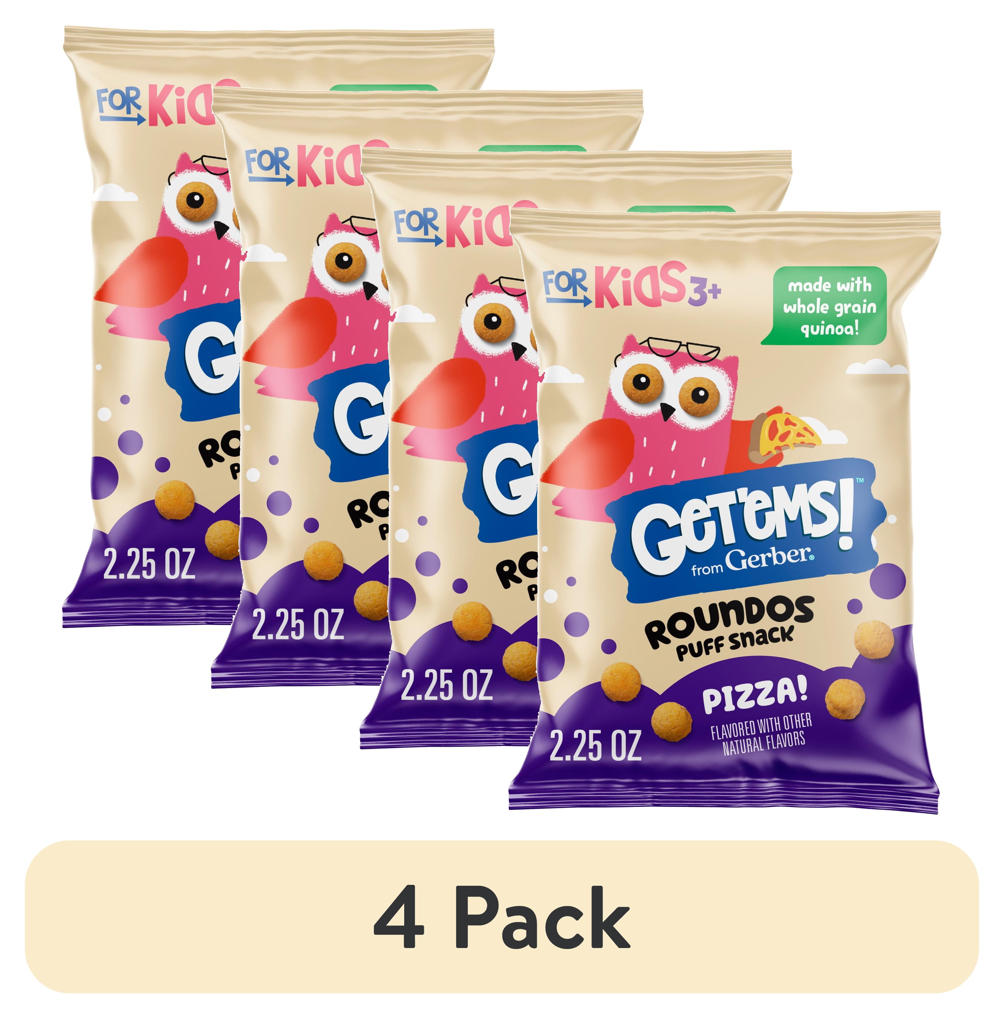 (4 pack) Get'ems from Gerber Pizza Roundos Puffs Snacks, Kids Snack ...
