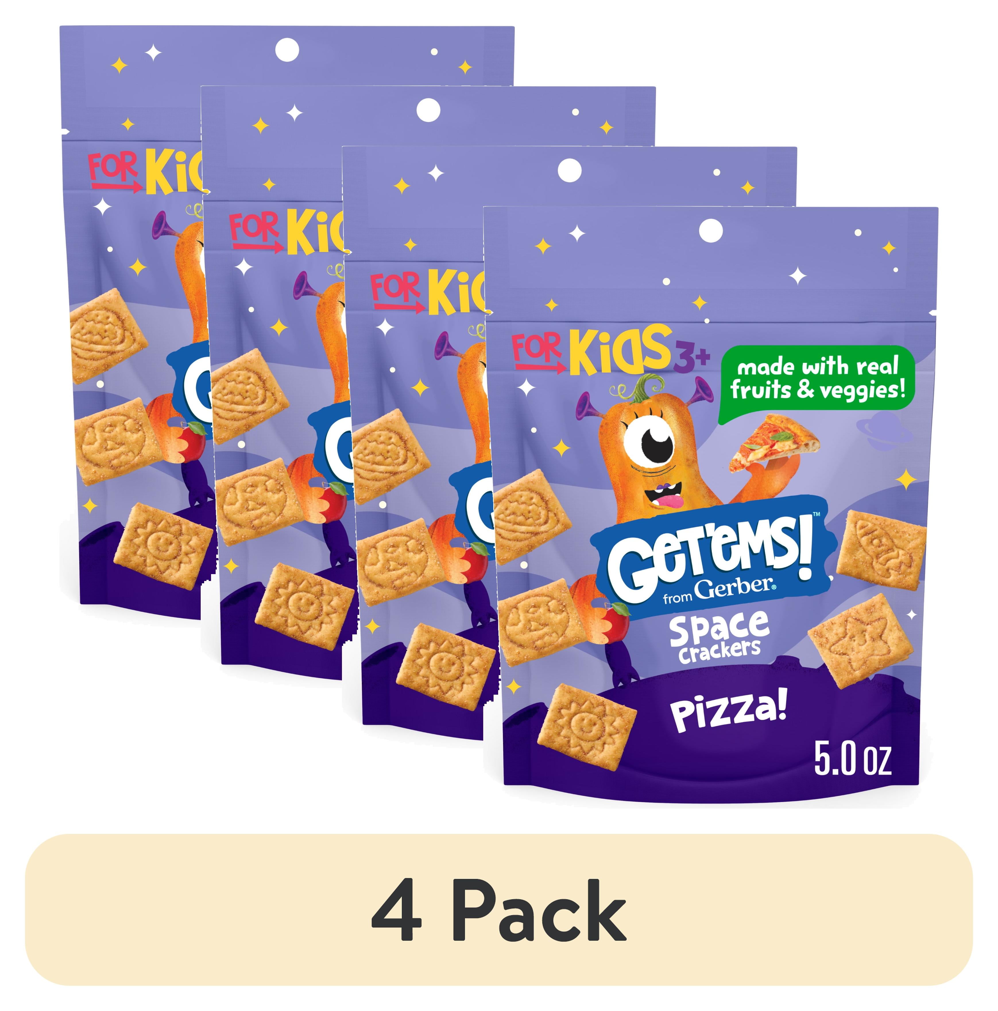 (4 pack) Get'ems from Gerber Pizza Space Crackers, Kids Snack Made with ...