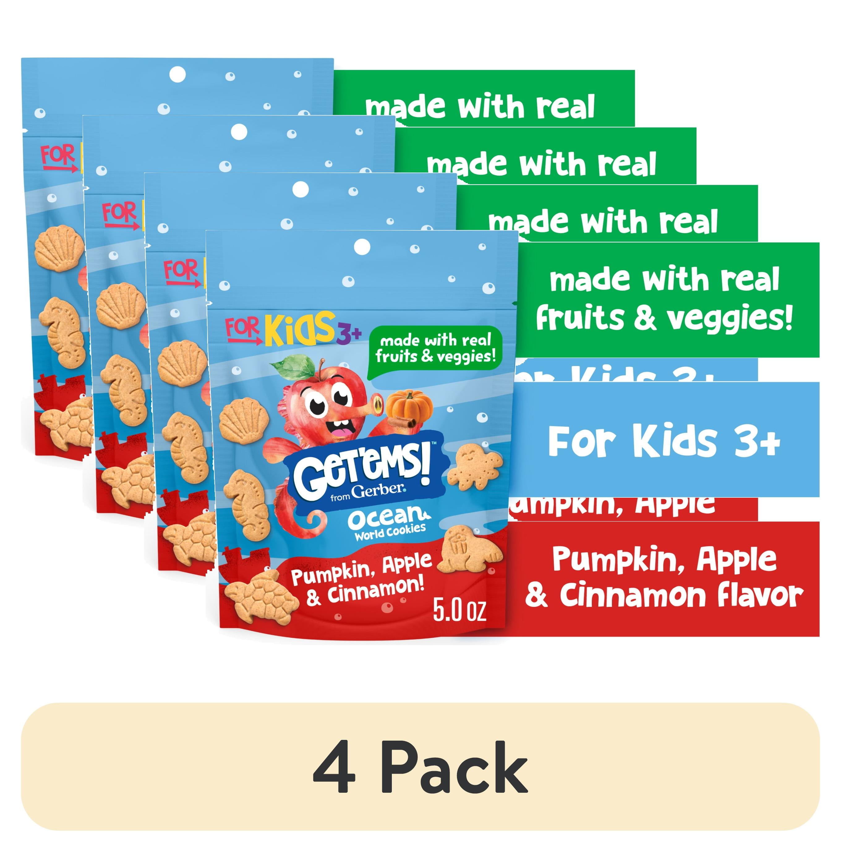 (4 pack) Gerber Get'ems Pumpkin, Apple & Cinnamon Cookies, Kid Snacks ...
