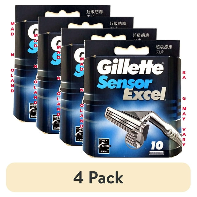 (4 pack) Gillette Sensor Excel - 10 Count - Walmart.com