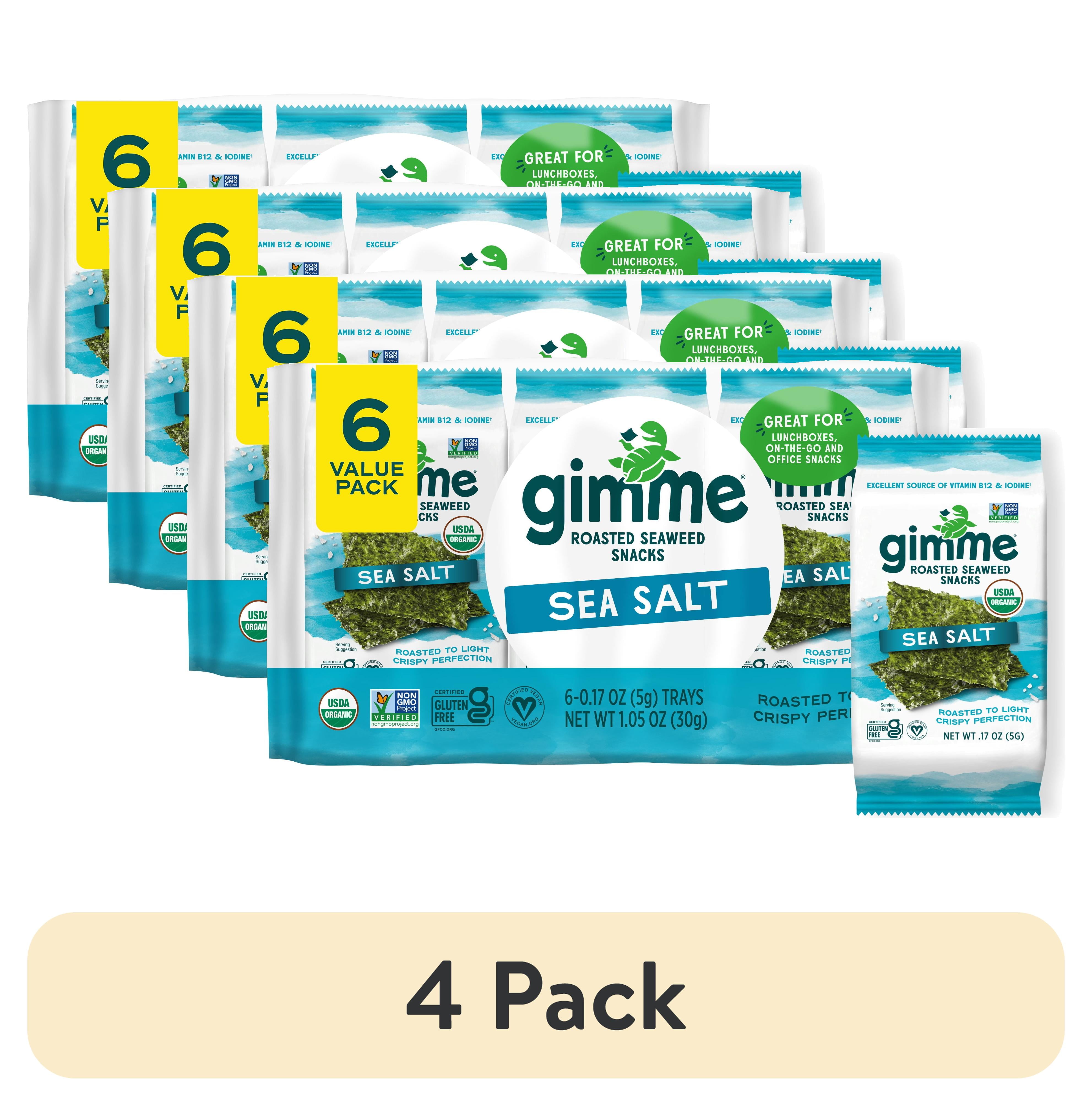 (4 pack) Gimme Seaweed Premium Organic Seaweed Snacks, Sea Salt- 0.17oz ...