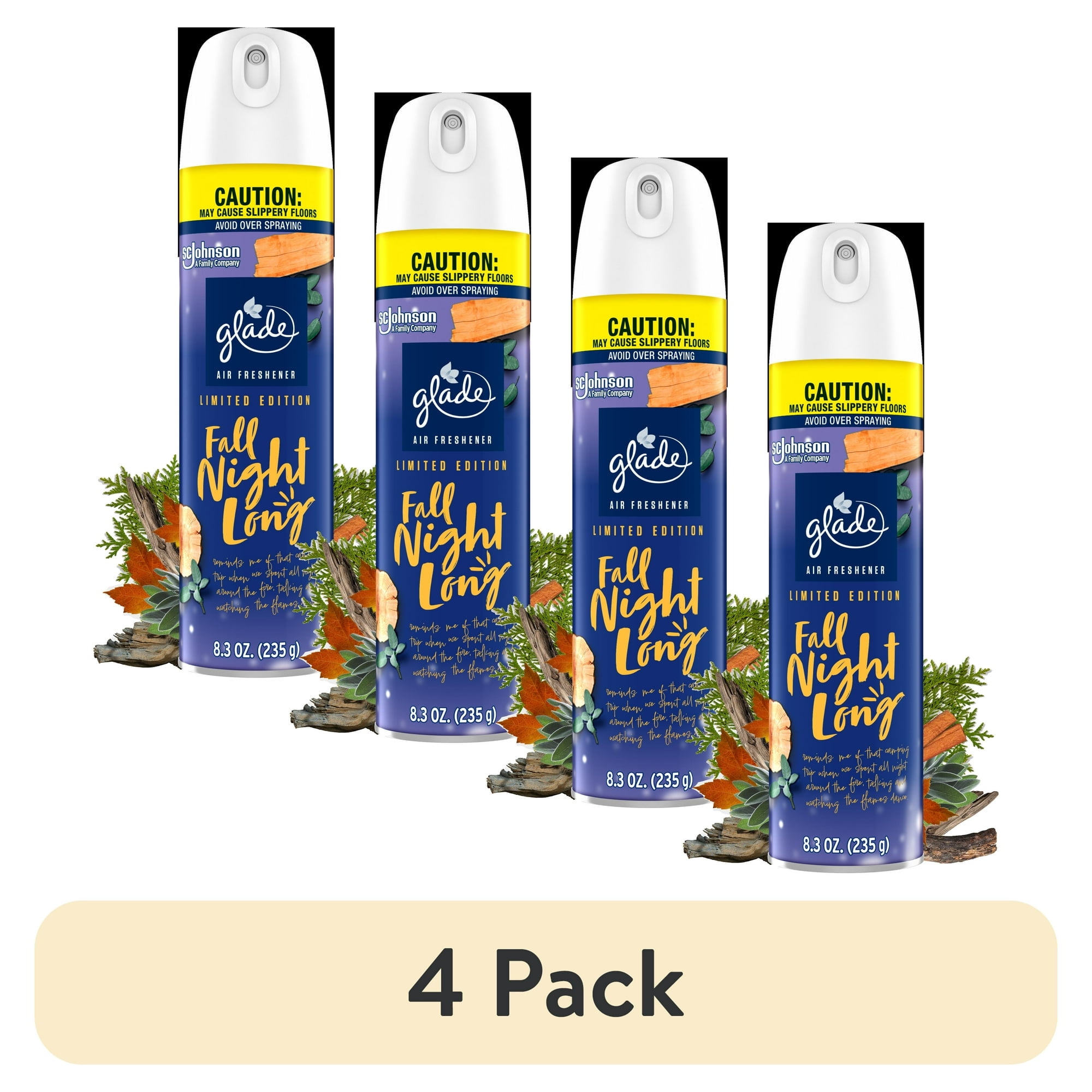 (4 pack) Glade Air Freshener Spray, Fall Night Long, Fragrance Infused ...