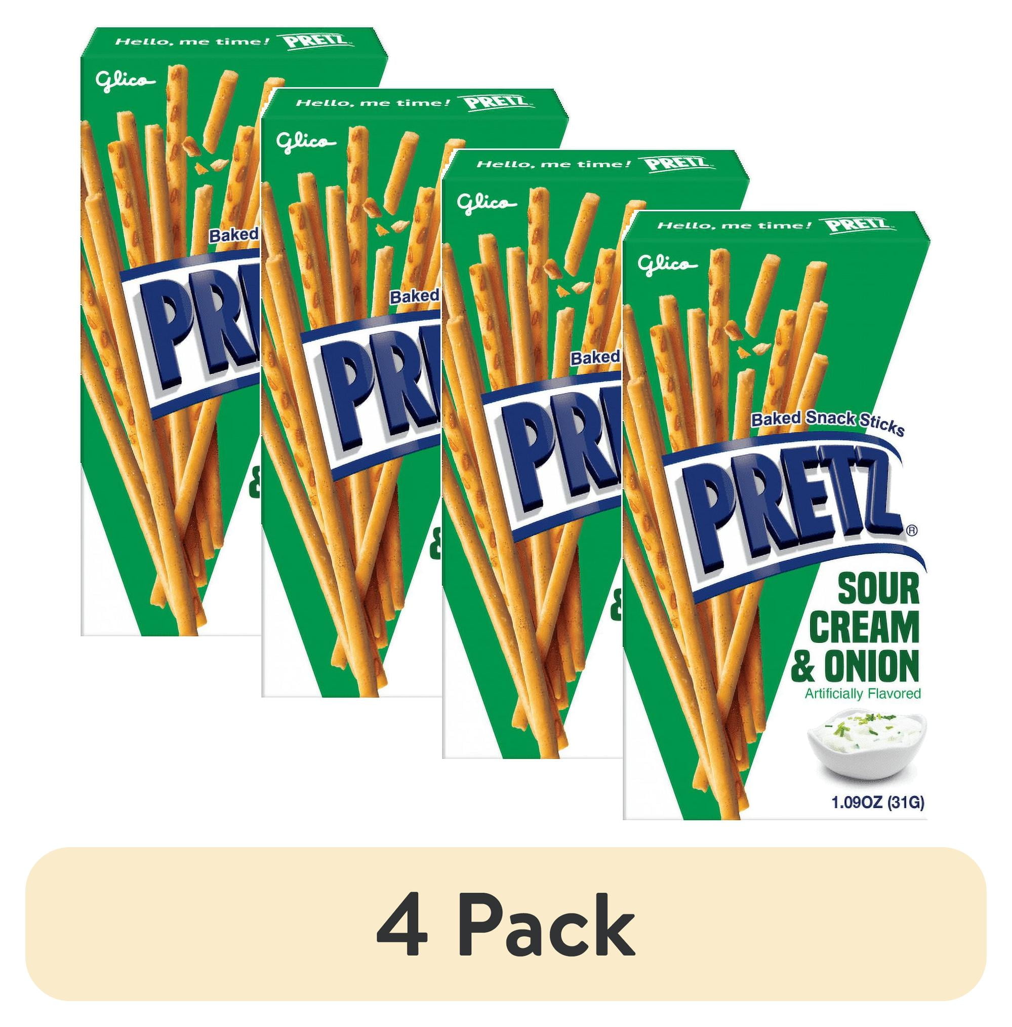 (4 pack) Glico Pretz Sour Cream & Onion Baked Snack Sticks, 1.09 Ounce ...