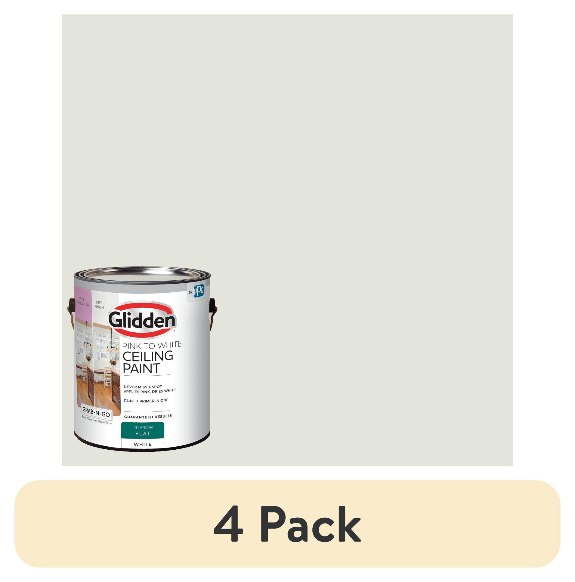 (4 pack) Glidden Grab-N-Go Interior Ceiling Paint Flat, Pink to White ...