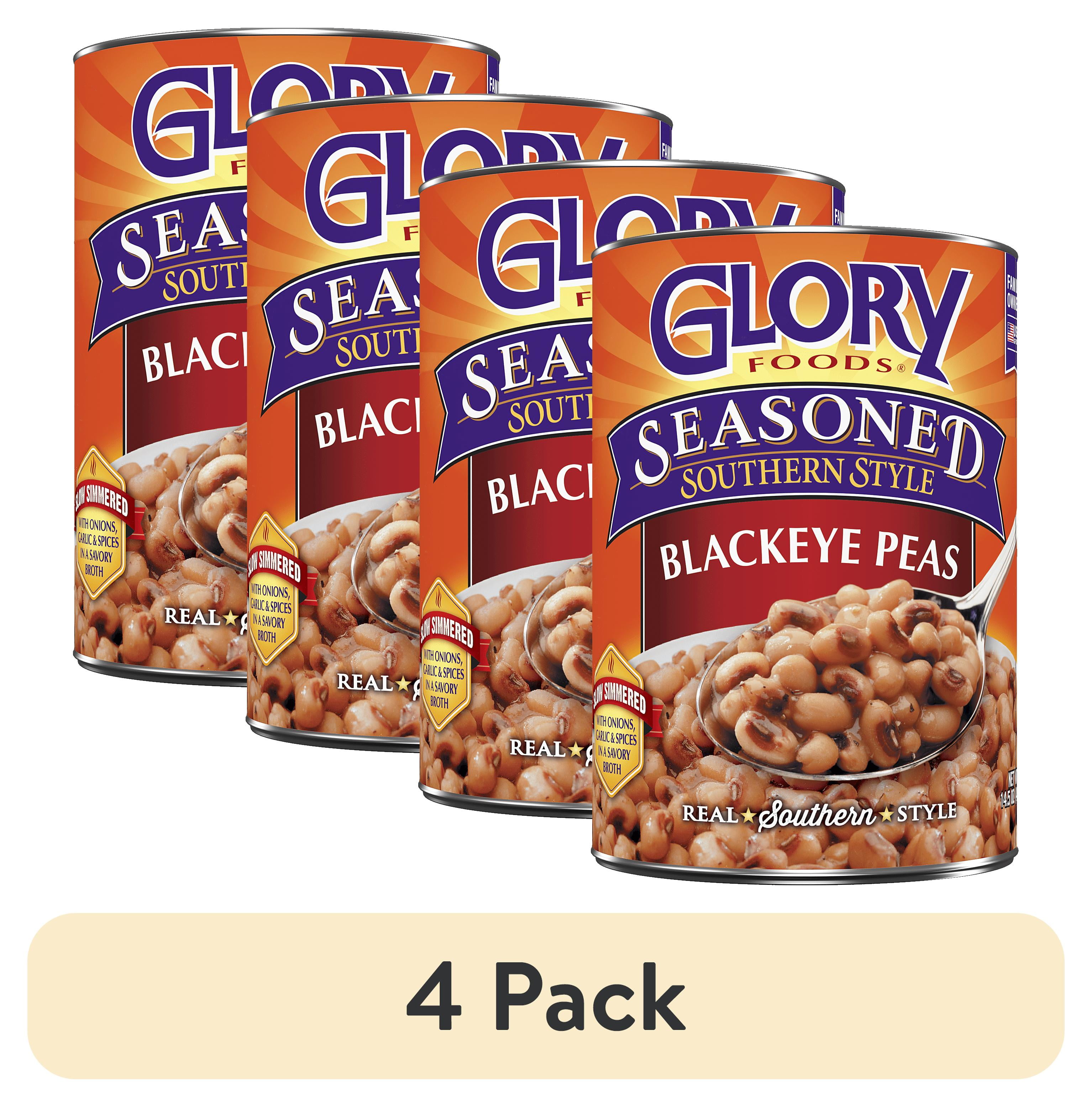 (4 pack) Glory Foods Seasoned Southern Style Blackeye Peas, Canned Peas ...