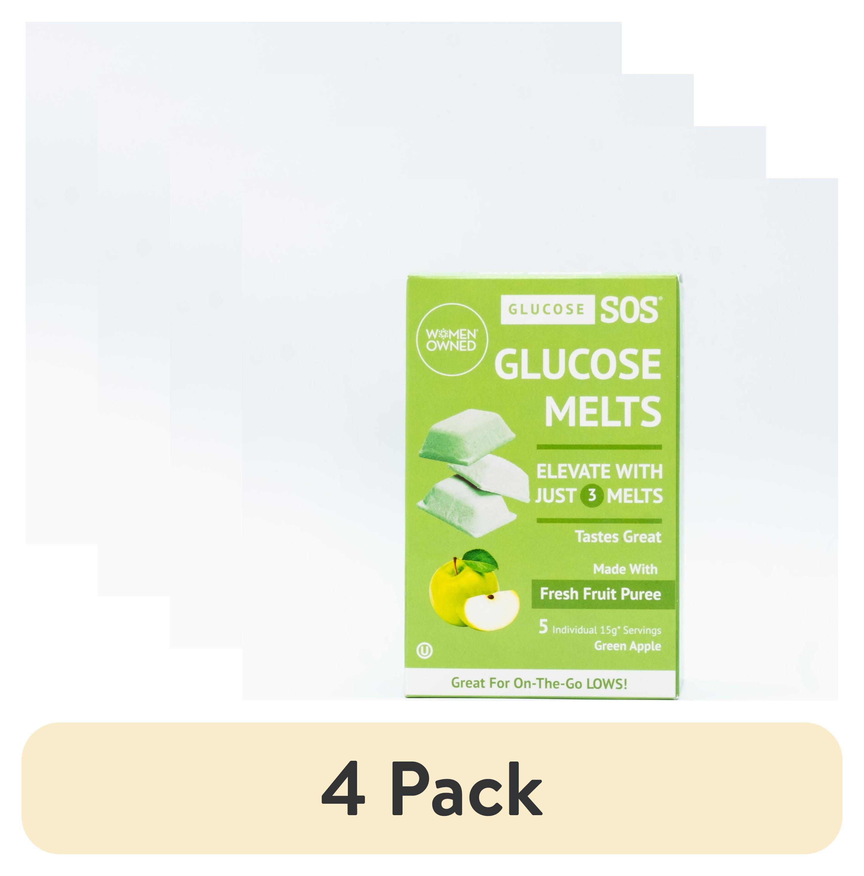 (4 pack) Glucose SOS Melts Green Apple - Walmart.com