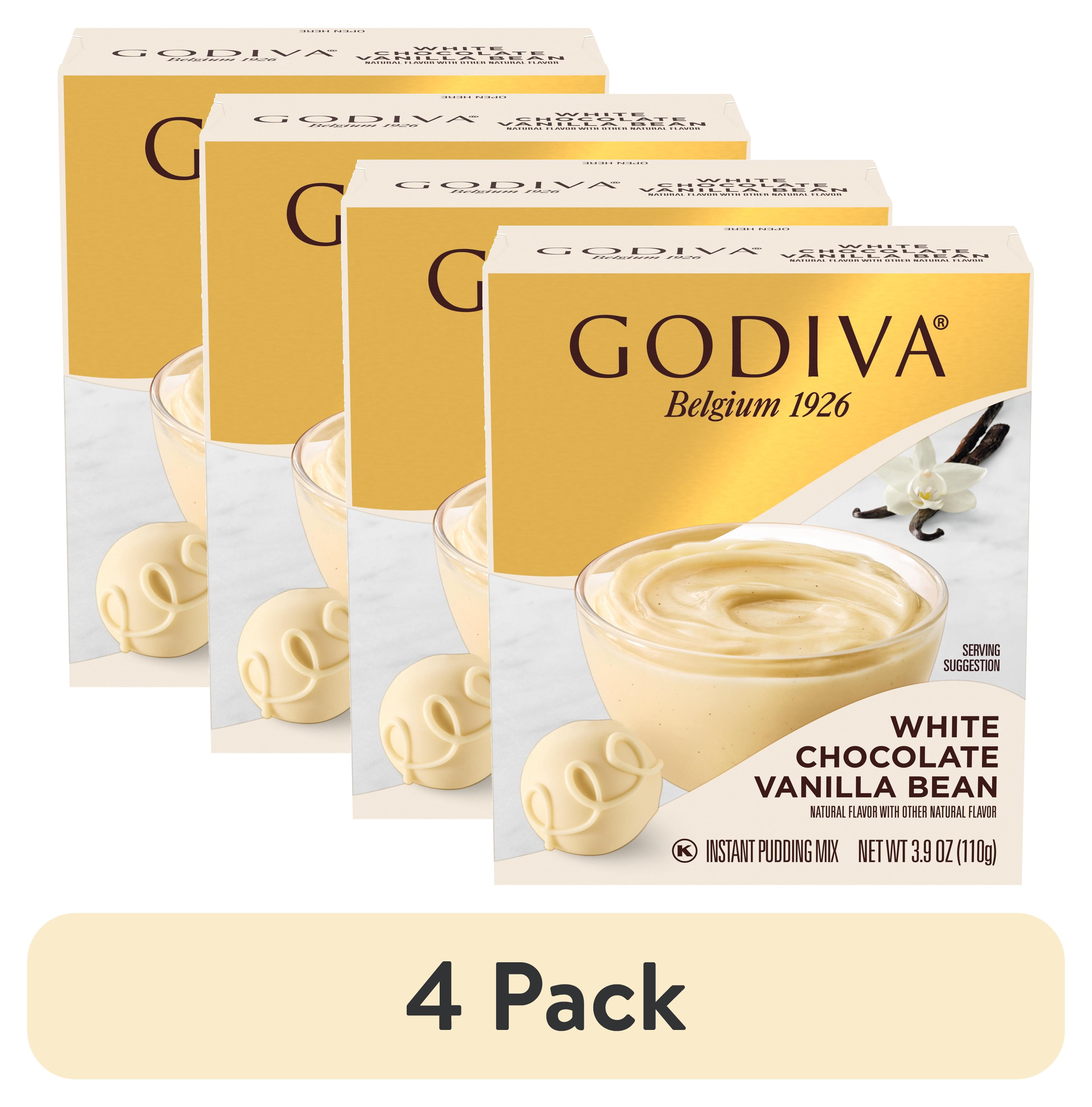 (4 pack) Godiva White Chocolate Vanilla Bean Instant Pudding Mix, 3.9 ...